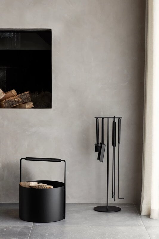 Blomus Ashi fireside set, 5 pcs, black oak - black | Finnish Design Shop UK