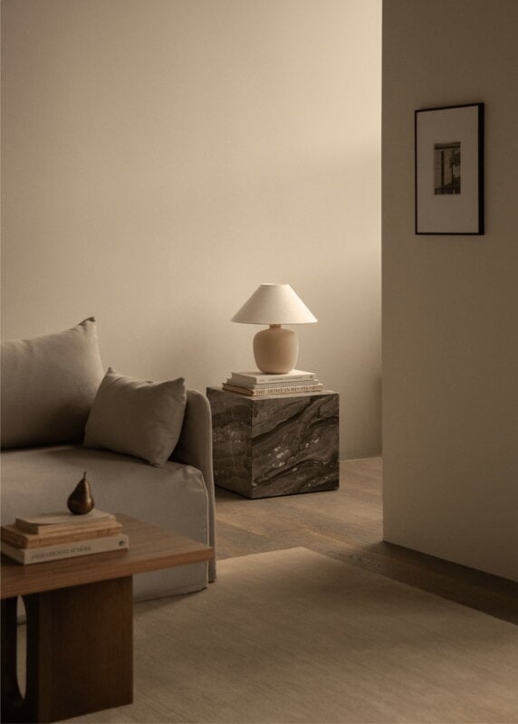 Audo Copenhagen Plinth table, cube, Grey Galaxy marble | Finnish Design ...