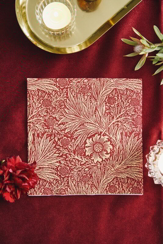 Havi William Morris paper napkin, Marigold, 20 pcs, red | Finnish ...