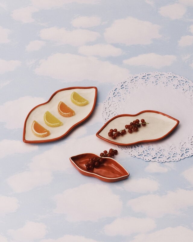 Serax Lips serving dish set, 3 pcs, white - red | Finnish Design Shop UK