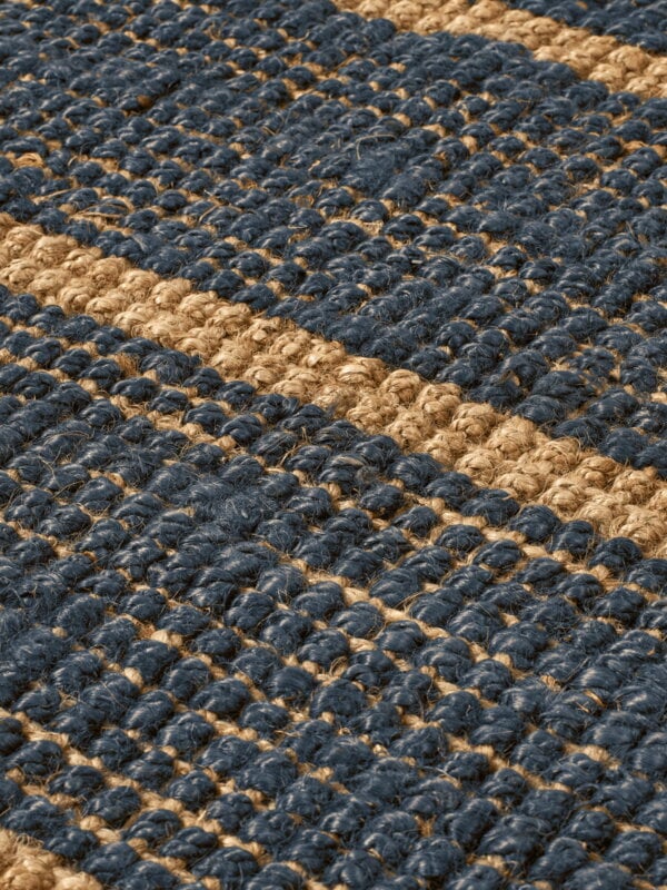 Ferm Living Athens Stripes rug, 140 x 200 cm, natural - ink blue ...