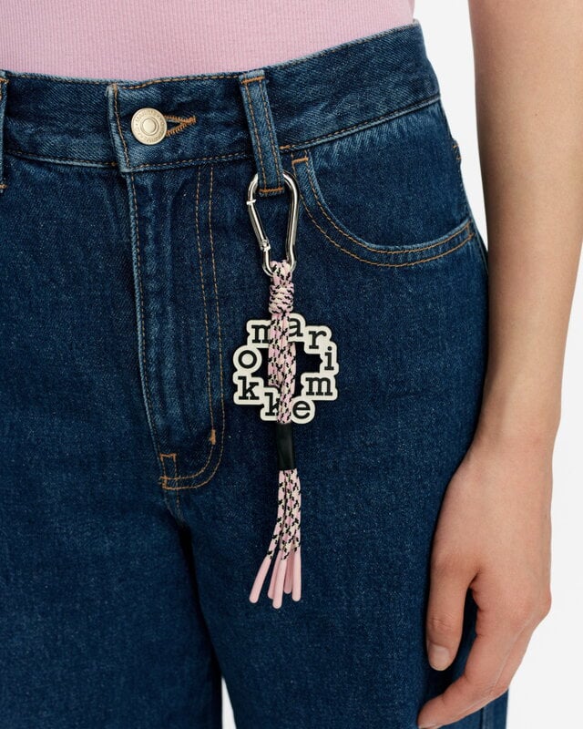 Marimekko Leijua Kioski keychain, light pink - white | Finnish Design ...
