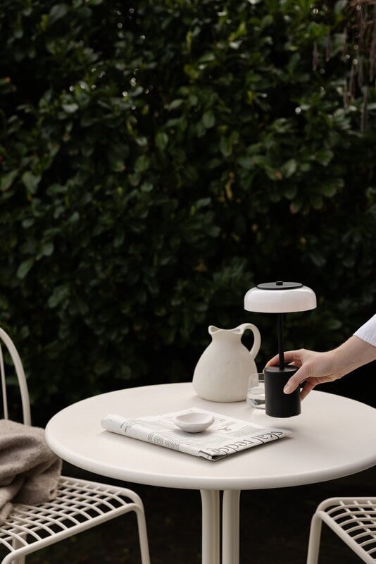 Nuura Blossi Mini portable table lamp, black - opal | Finnish Design Shop