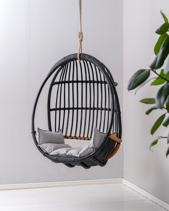 Parolan Rottinki Sirkka riippukeinu, 2023, musta | Finnish Design Shop NL