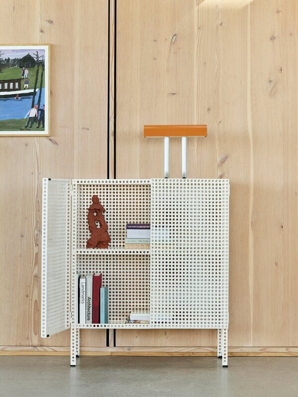 HAY Perforated floor cabinet, medium, eggshell | Finnish Design Shop