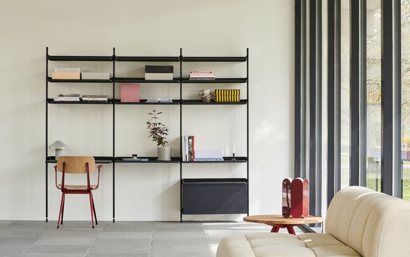 HAY Pier System 13 shelf, 3 columns, PS black | Finnish Design Shop
