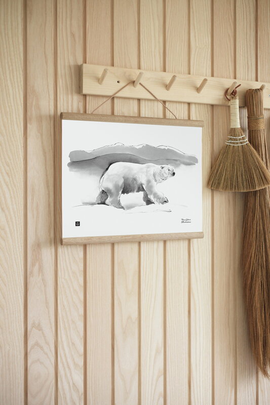 Teemu Järvi Illustrations Polar Bear poster, 40 x 30 cm | Finnish Design Shop