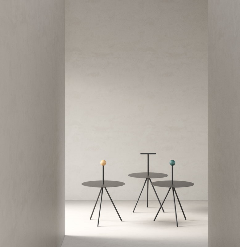 Viccarbe Trino table, black - steel handle | Finnish Design Shop
