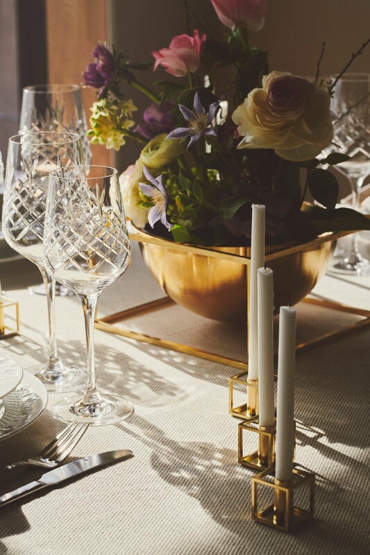 Portacandela Kubus Micro, 2 pz, placcato oro | Finnish Design Shop