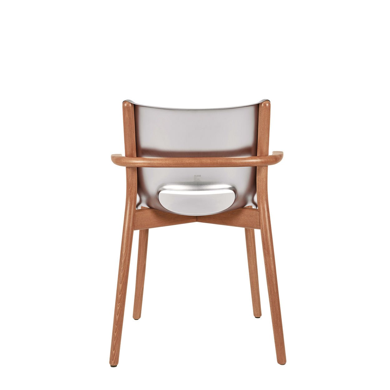 Alessi Poêle arm chair, brown beech - mirror polished steel | Finnish ...
