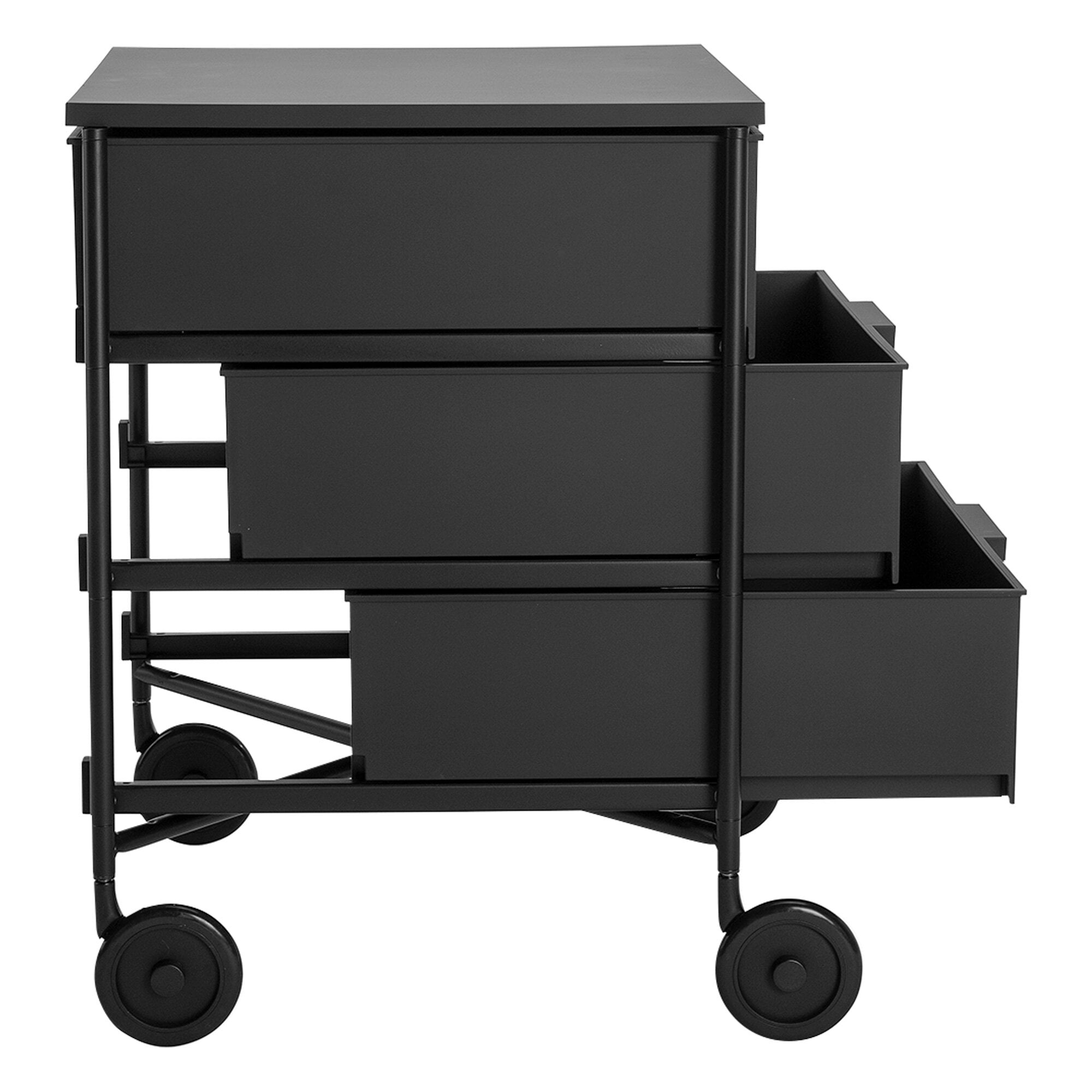 Kartell Mobil Mat 3 storage unit with wheels, black | Finnish Design ...