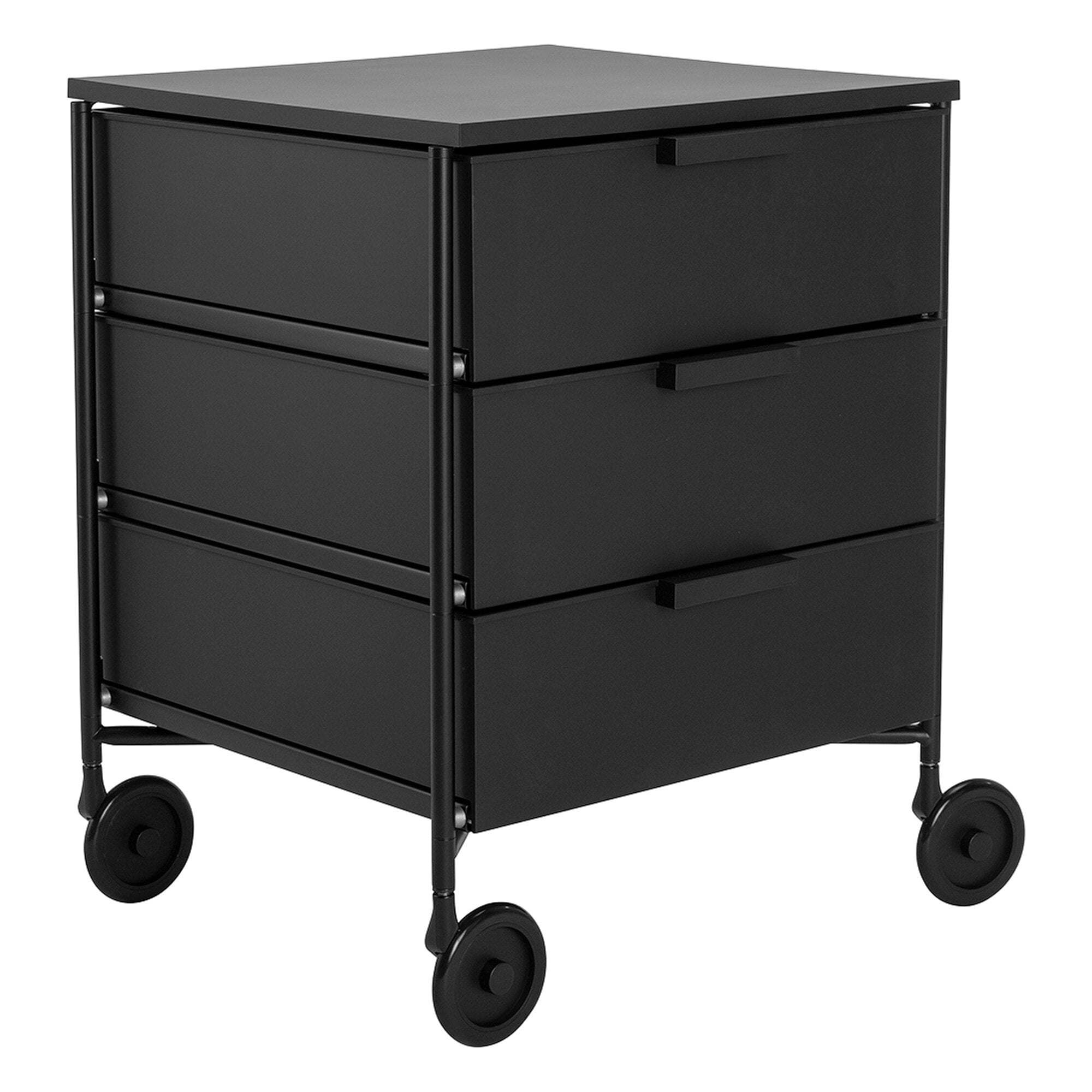 Kartell Mobil Mat 3 storage unit with wheels, black | Finnish Design Shop