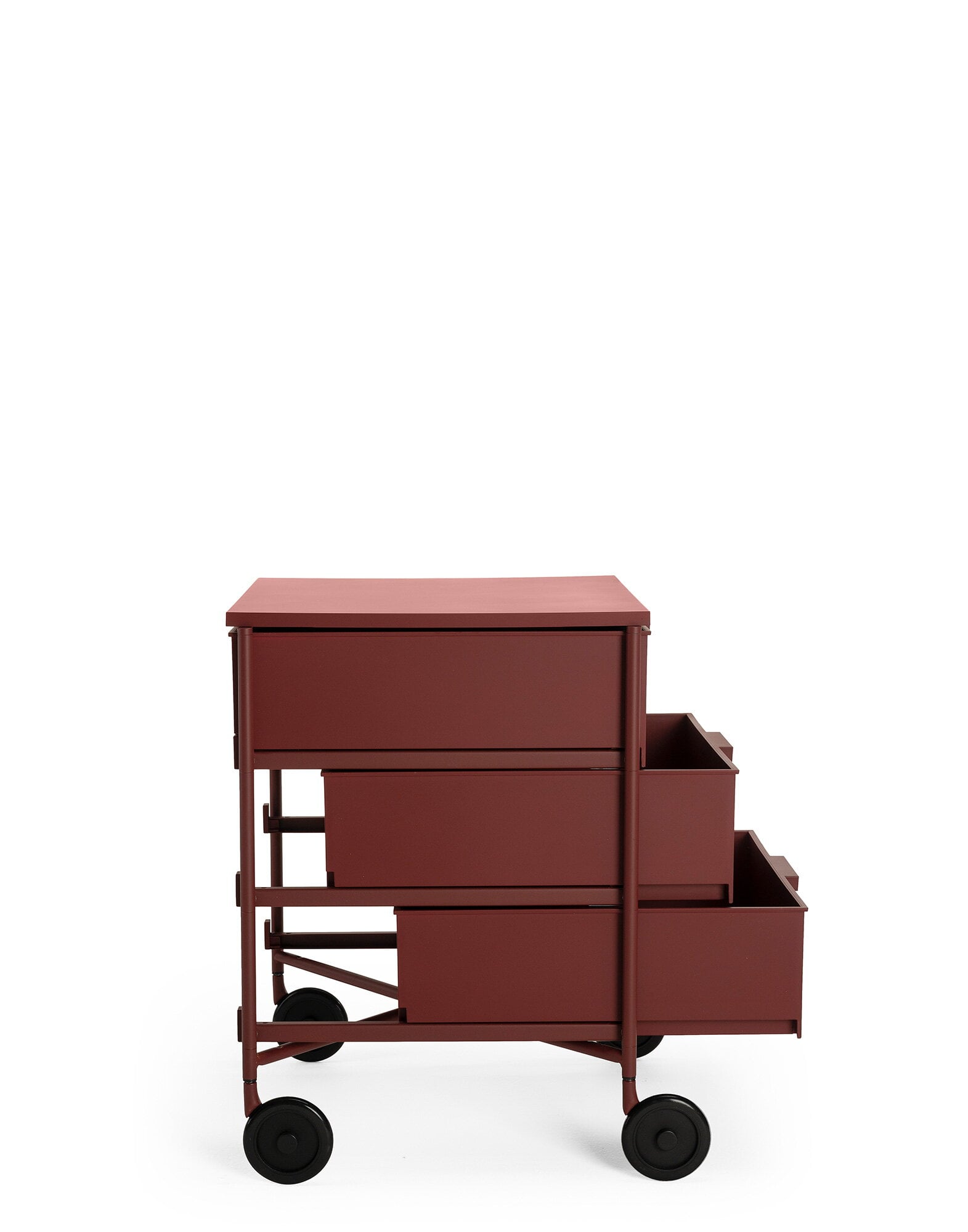 Kartell Mobil Mat 3 storage unit with wheels, plum | Finnish Design Shop