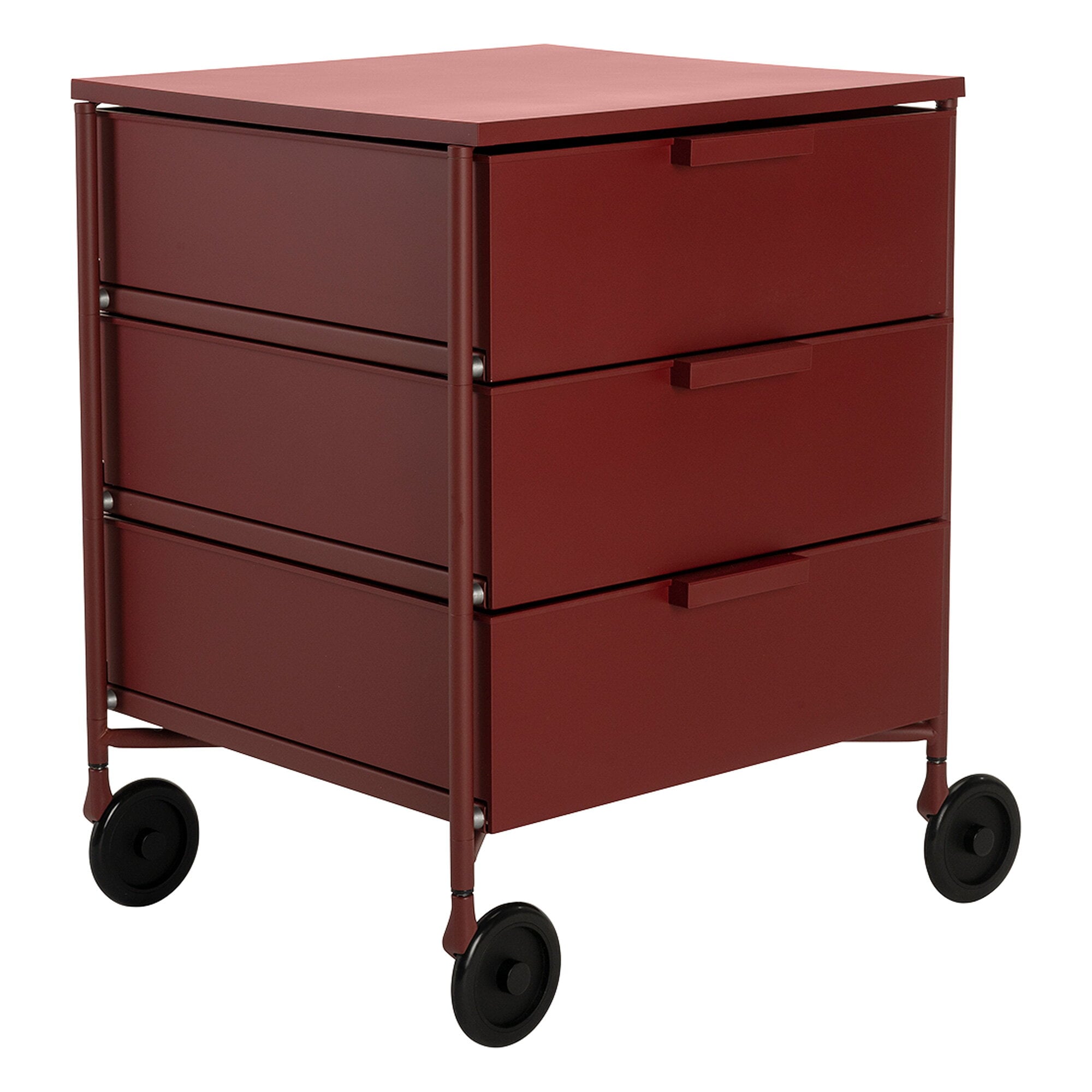 Kartell Mobil Mat 3 storage unit with wheels, plum | Finnish Design Shop