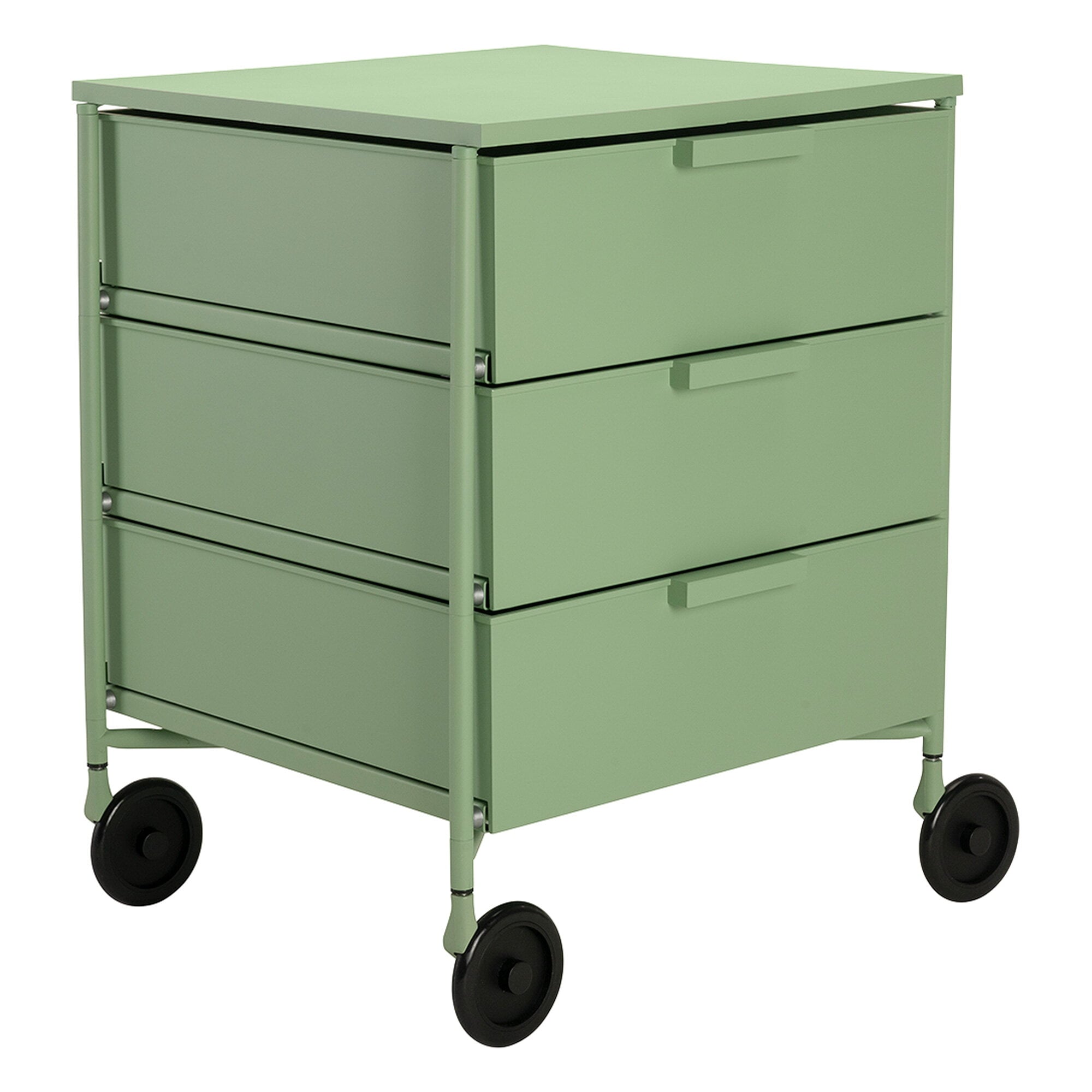 Kartell Mobil Mat 3 storage unit with wheels, green | Finnish Design Shop
