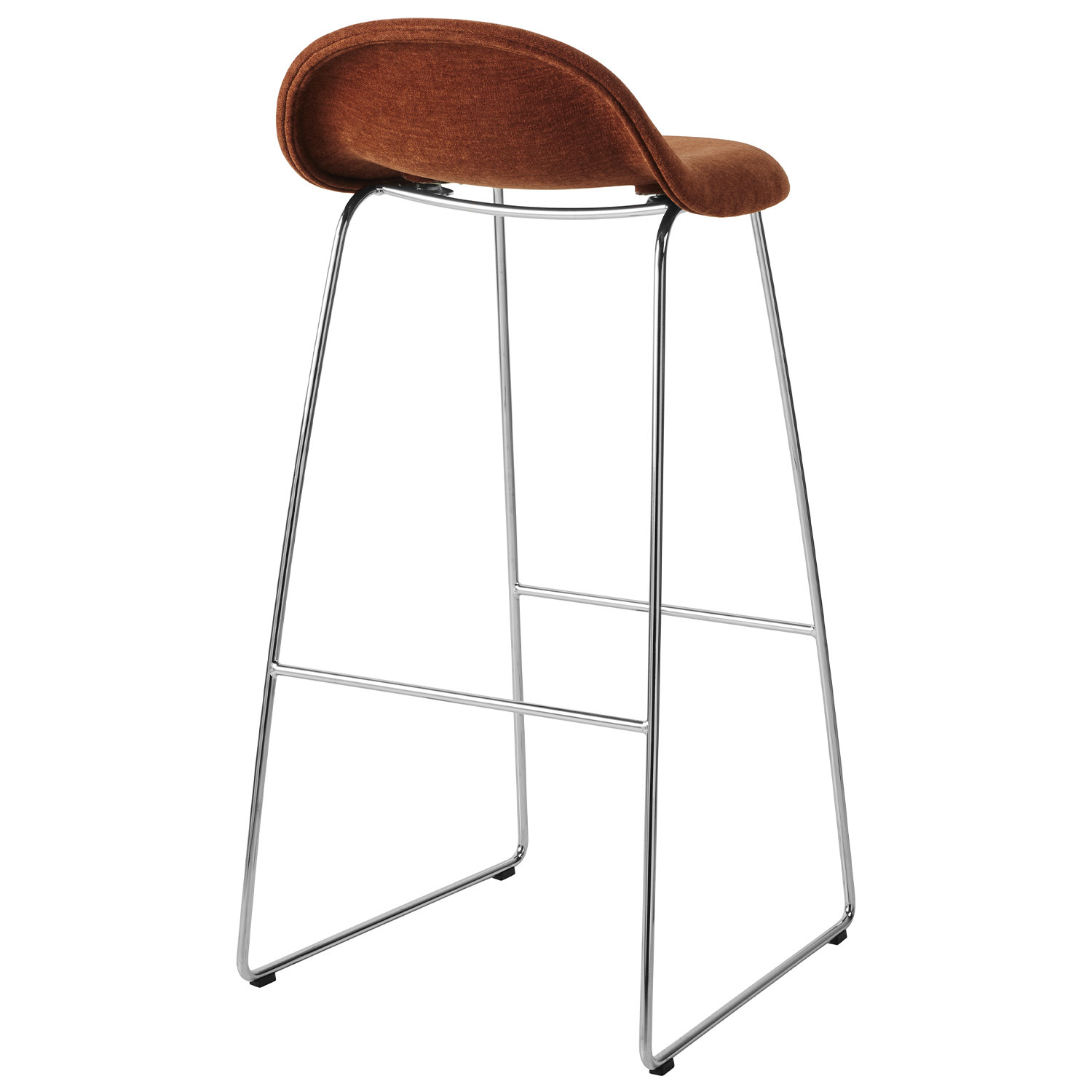 GUBI Tabouret de bar 3D, 75 cm, base patin, acier inoxydable-Dedar ...