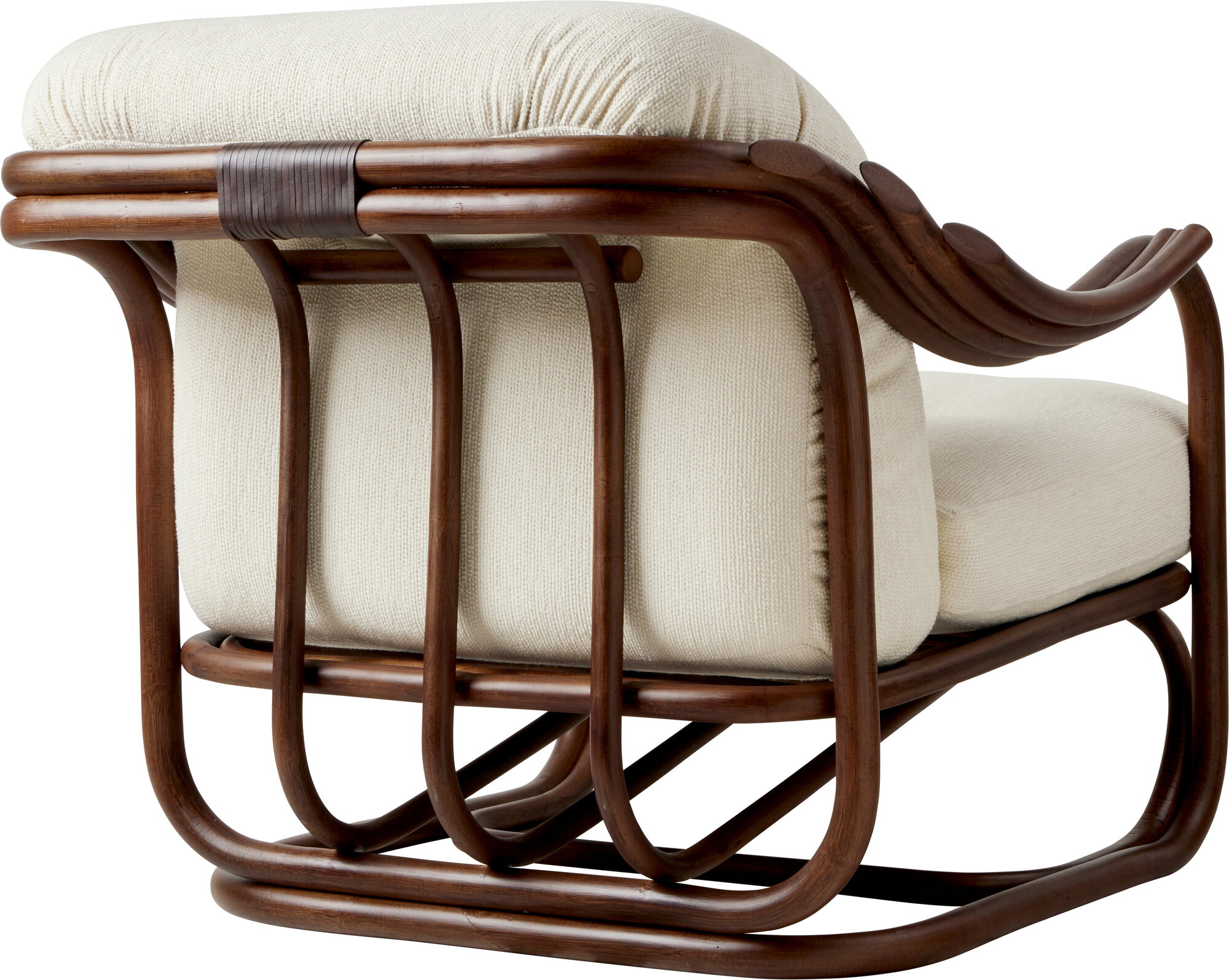 GUBI Poltrona Tria lounge chair, dark rattan - Bouclé 001 | Finnish ...
