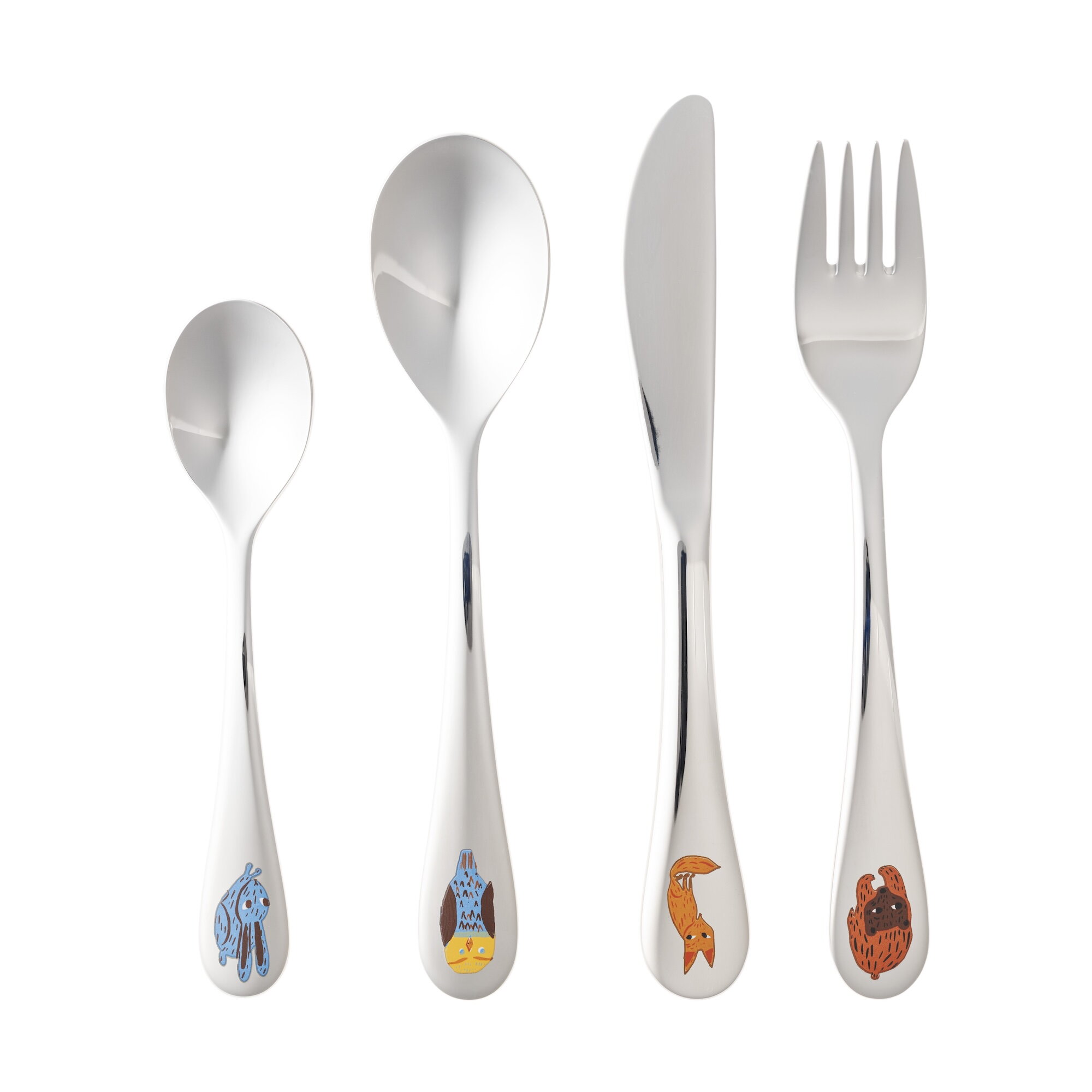 Arabia Poppoo children's cutlery, 4-set, Friends | Finnish Design Shop