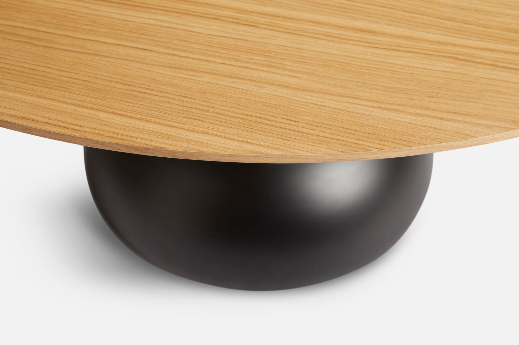 Woud Ludo dining table, 130 cm, black - white pigmented lacquered oak ...