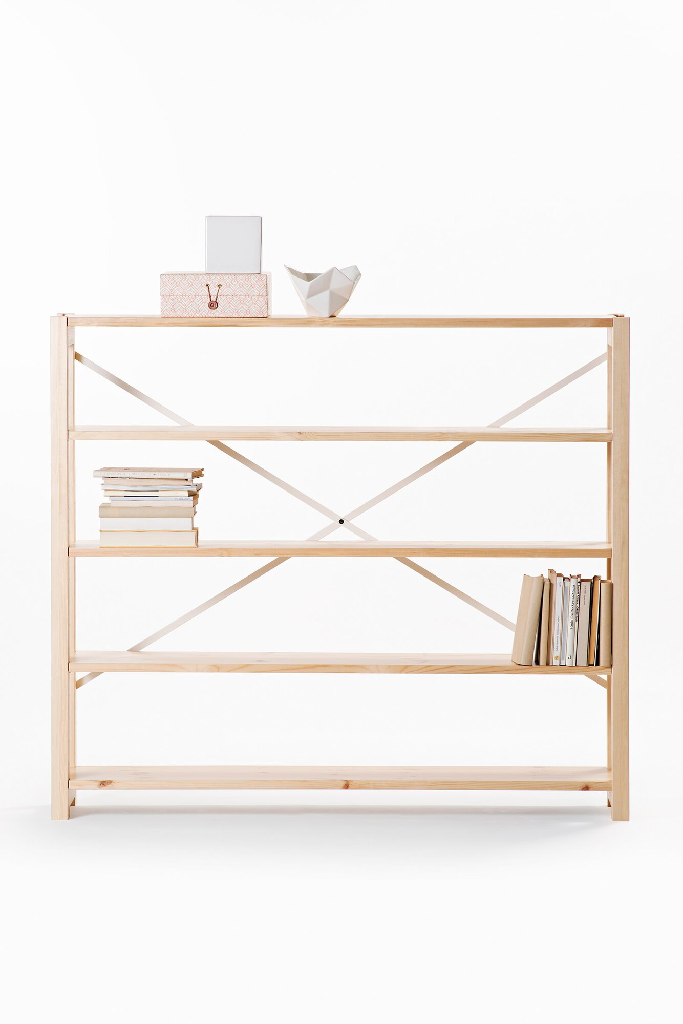 Lundia Classic open shelf, low, wide, natural | Finnish Design Shop
