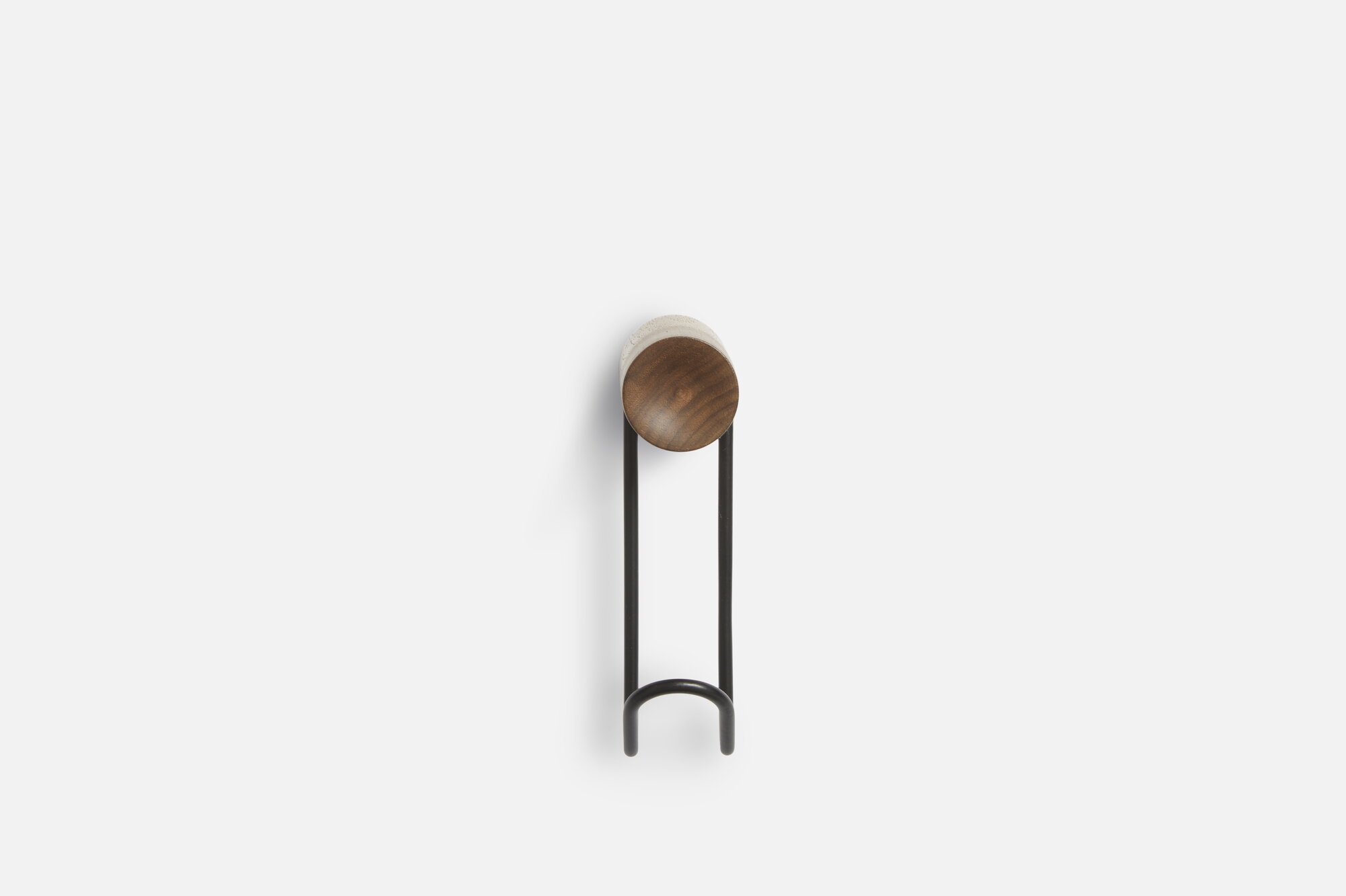 Woud Around wall hanger, small, matt lacquered walnut - black metal ...