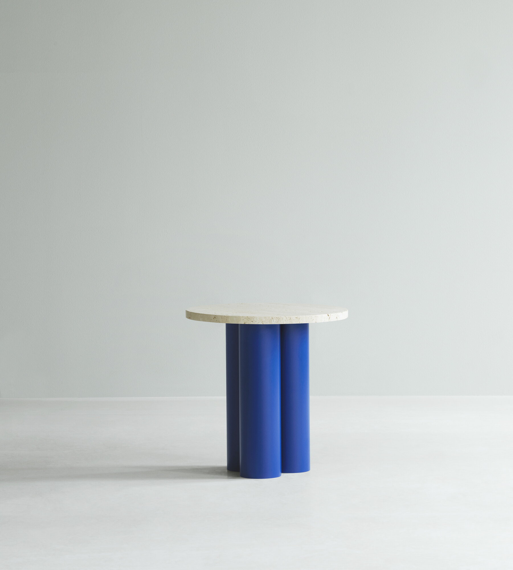 Normann Copenhagen Dit table, bright blue - light travertine | Finnish ...