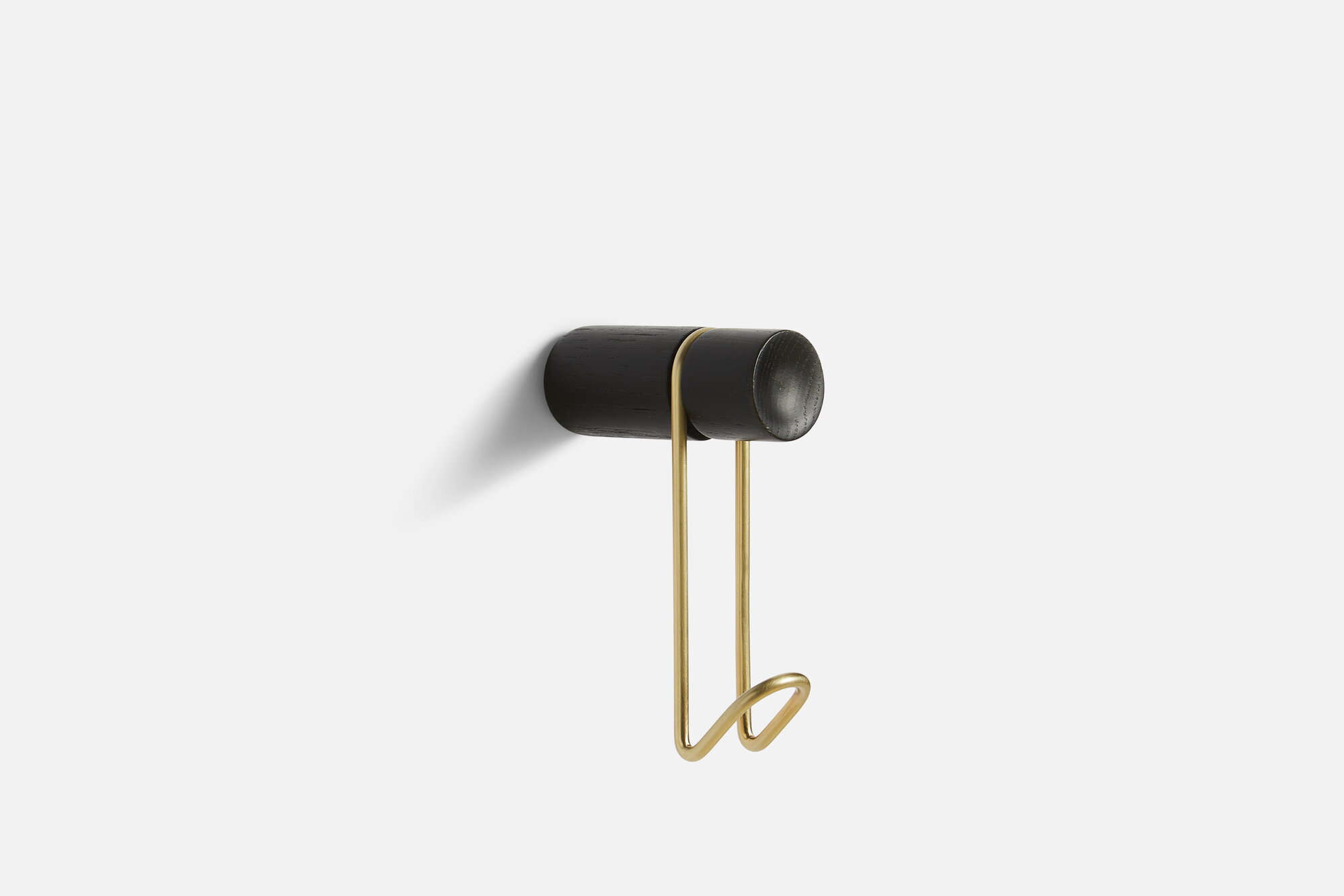 Woud Around wall hanger, small, black painted oak - brass | Finnish ...