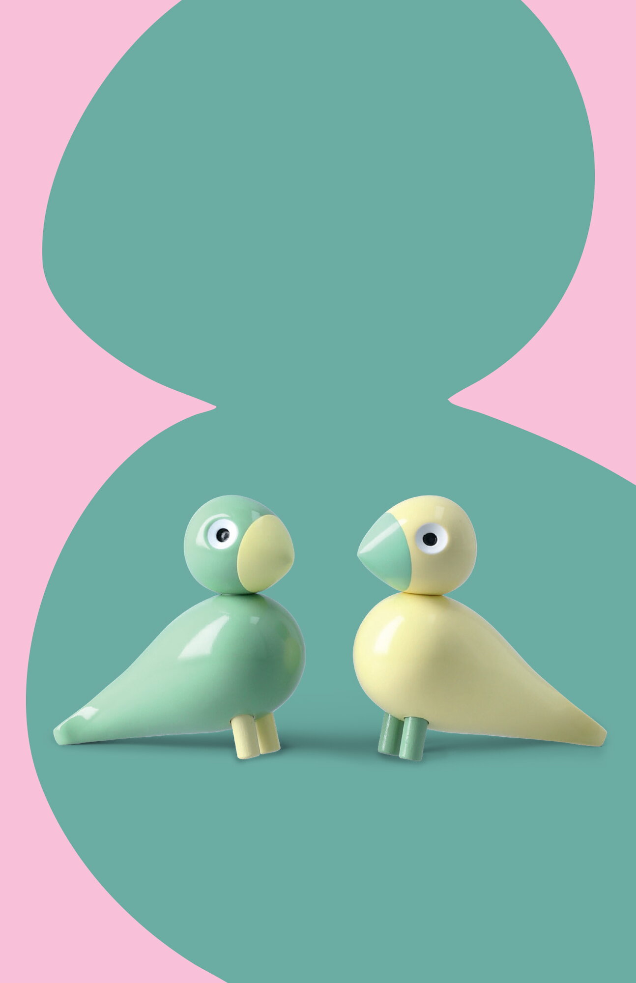 Kay Bojesen Denmark Easter Birds 2026, 6 cm, yellow - green, 2 pcs ...