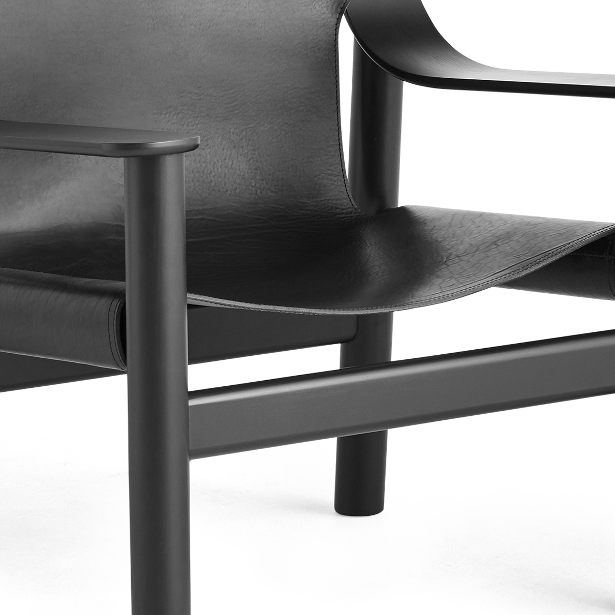 HAY Bernard lounge chair, black oak - black leather | Finnish Design ...