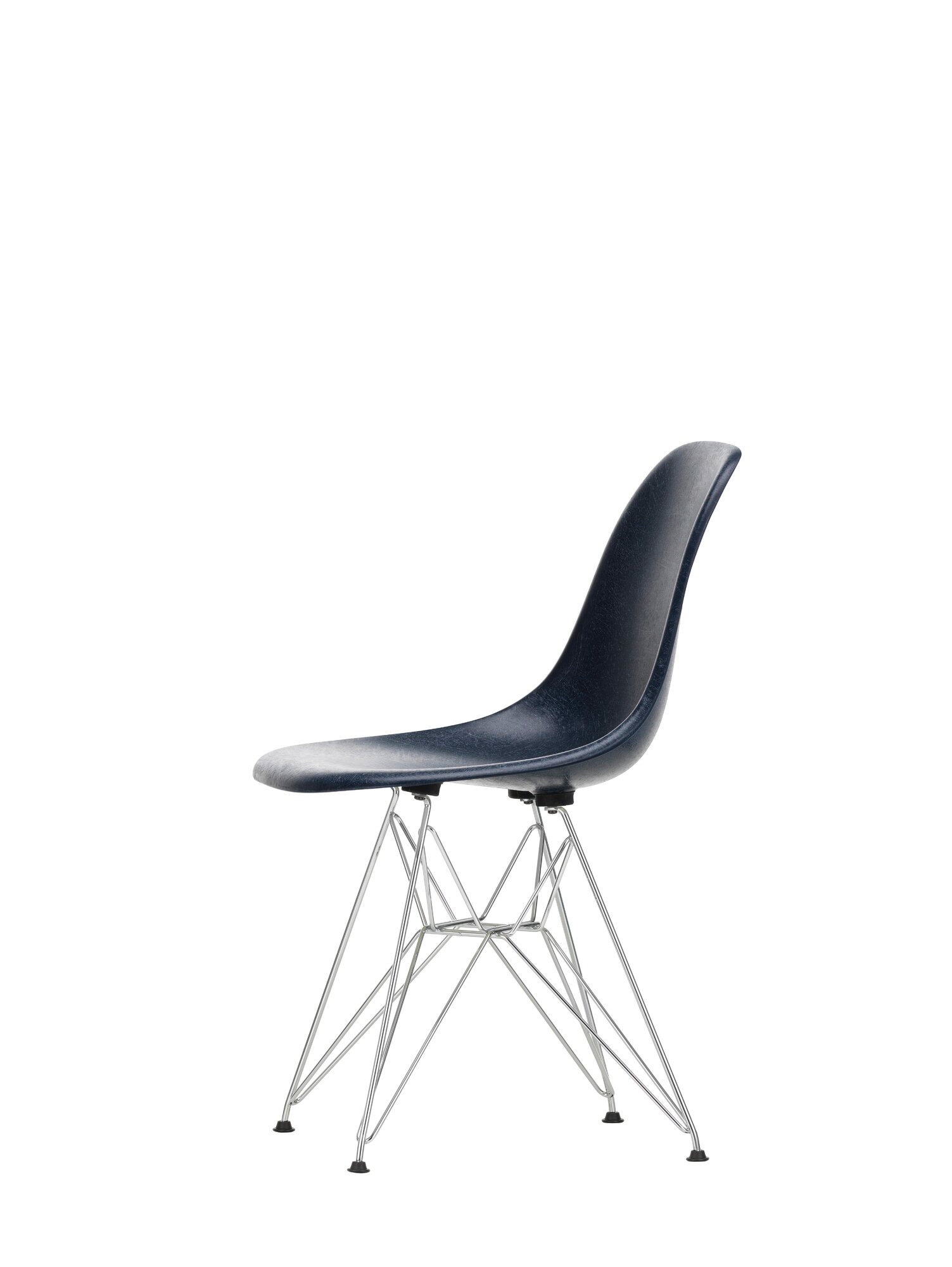 Vitra Eames DSR Fiberglass Chair, bleu marine - chrome | Finnish Design ...