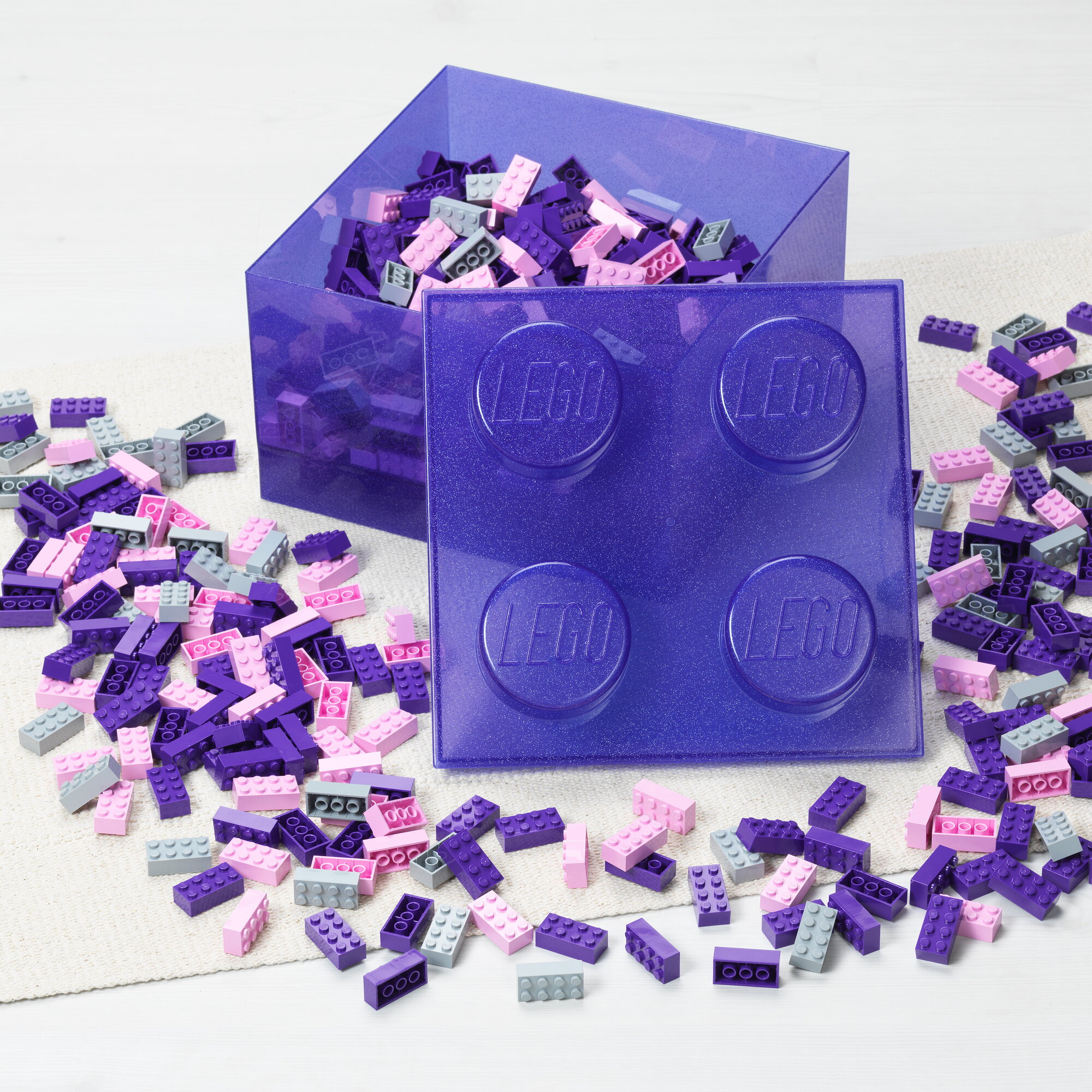 Room Copenhagen Lego Storage Brick 4 Top Lid, glitter violet | Finnish ...