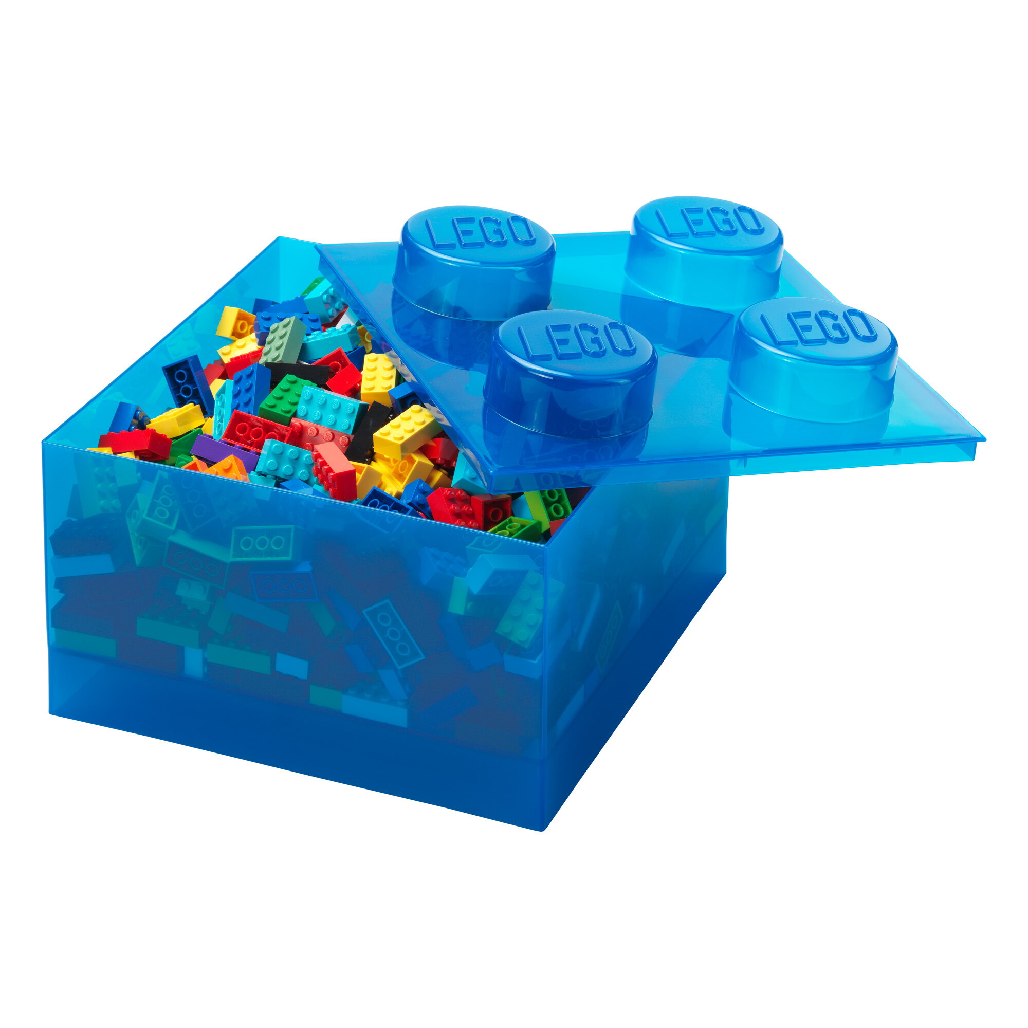 Room Copenhagen Lego Storage Brick 4 Top Lid, translucent blue ...
