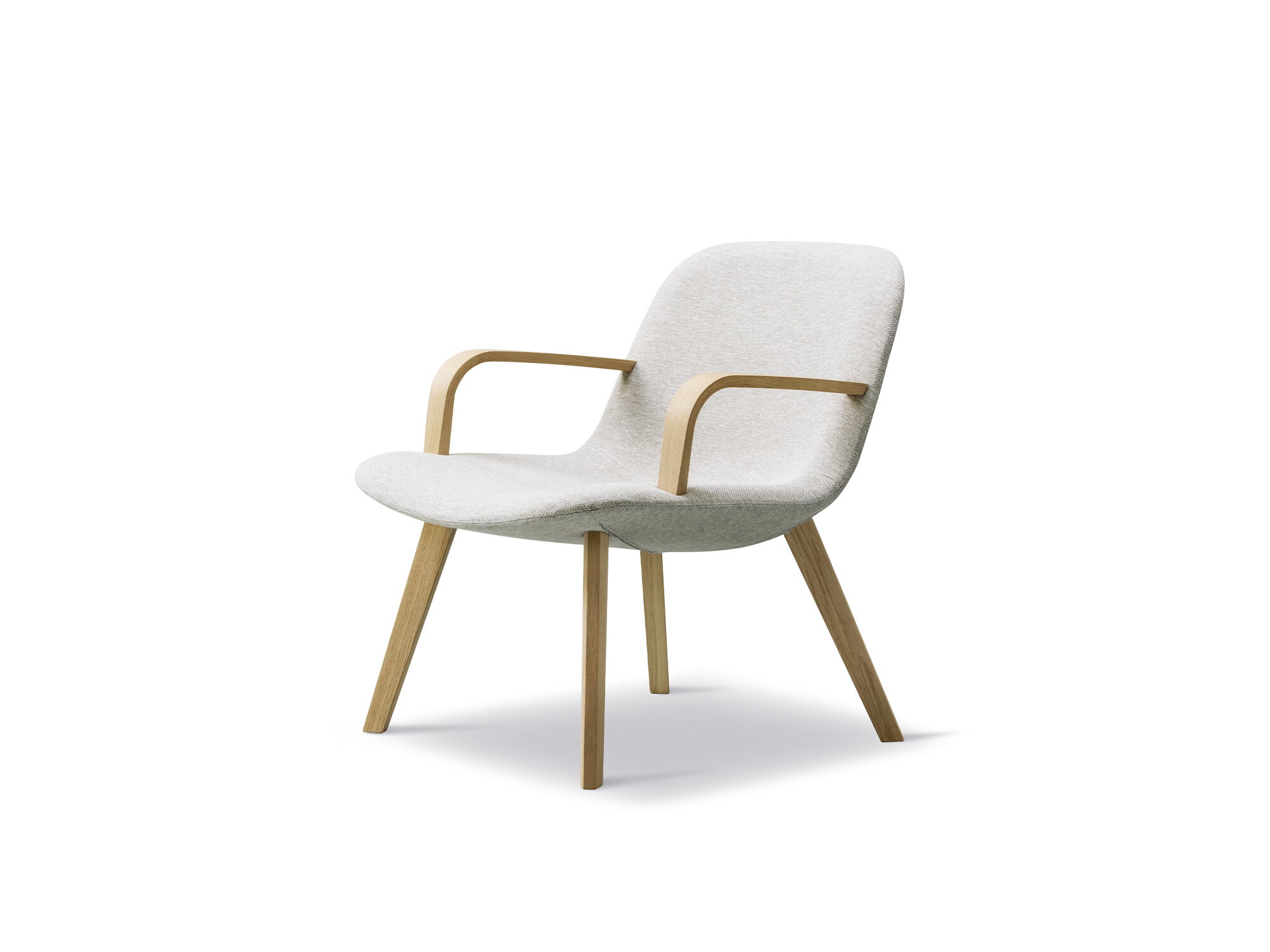 Fredericia Eyes Wood Base Lounge chair, lacquered oak - light grey ...