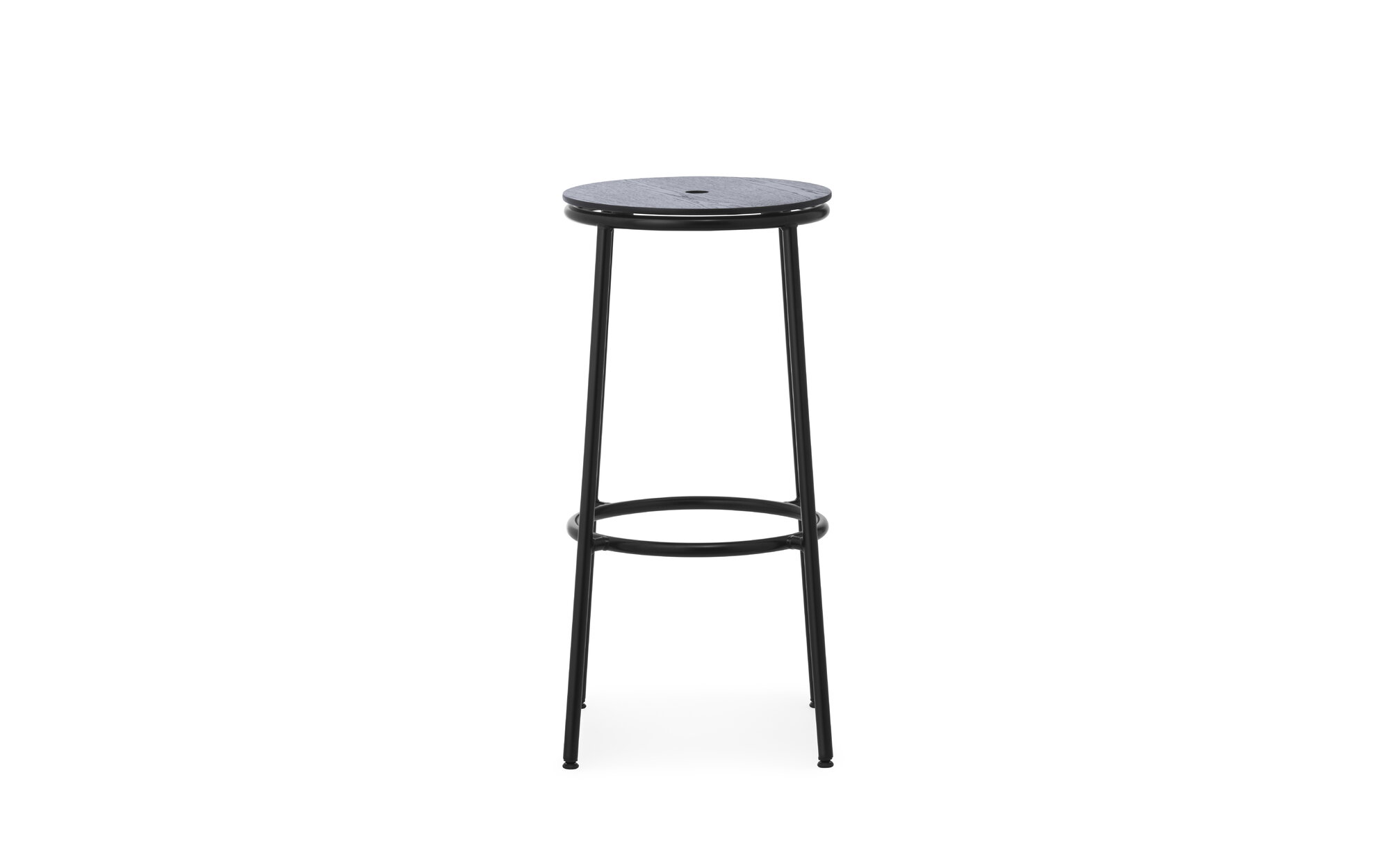 Normann Copenhagen Circa bar stool, 75 cm, black steel - black oak ...