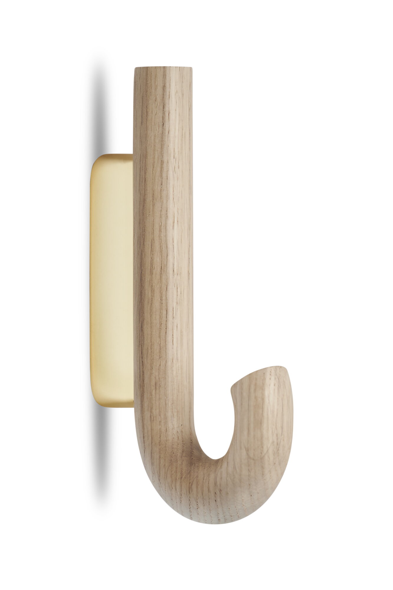 Gejst Hook hanger, mini, oak - brass | Finnish Design Shop
