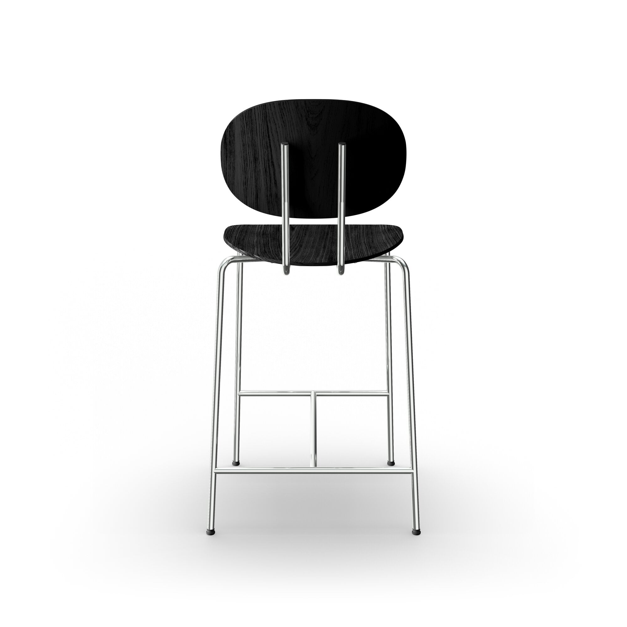 Sibast Piet Hein counter stool 65 cm, chrome - black lacquered oak ...