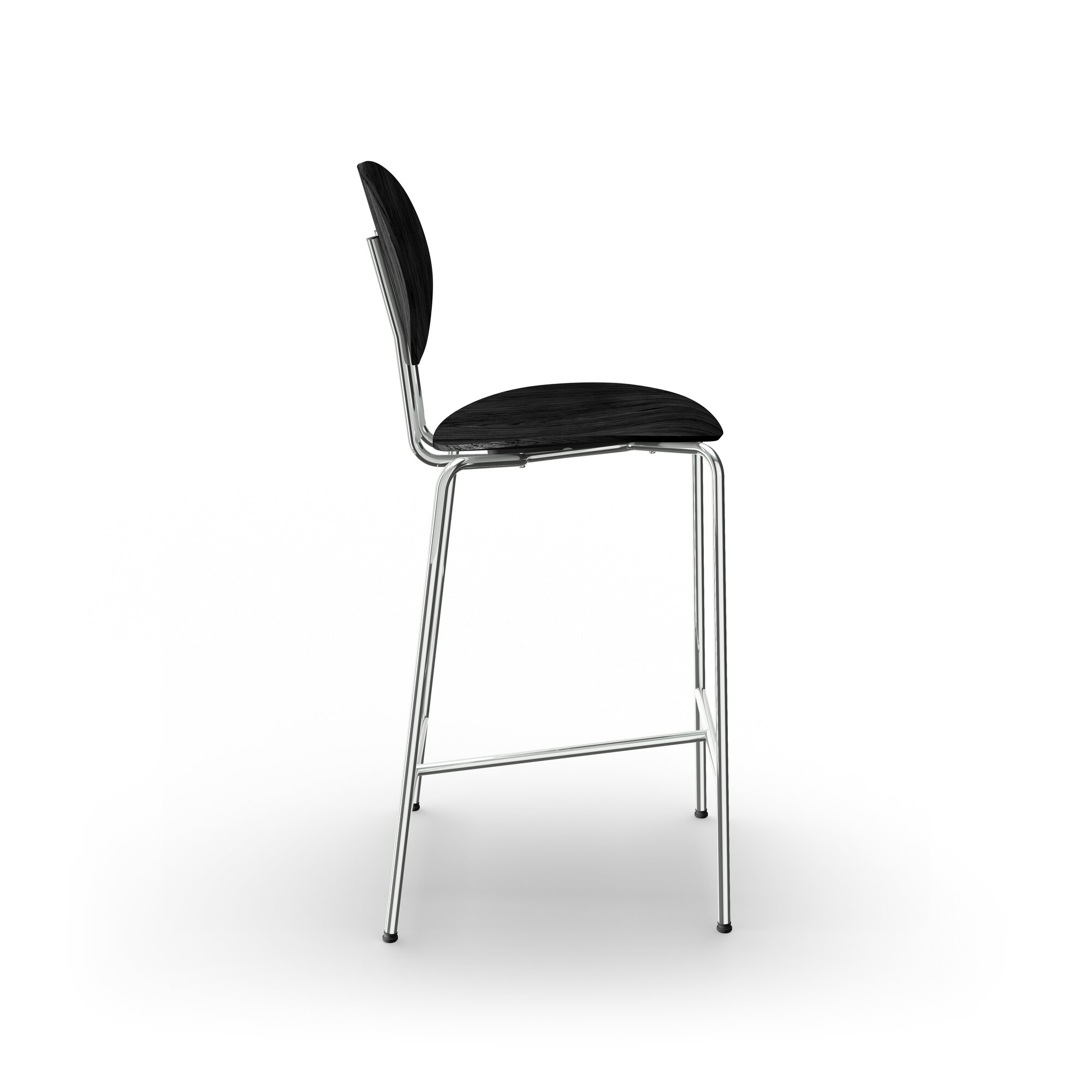 Sibast Piet Hein counter stool 65 cm, chrome - black lacquered oak ...