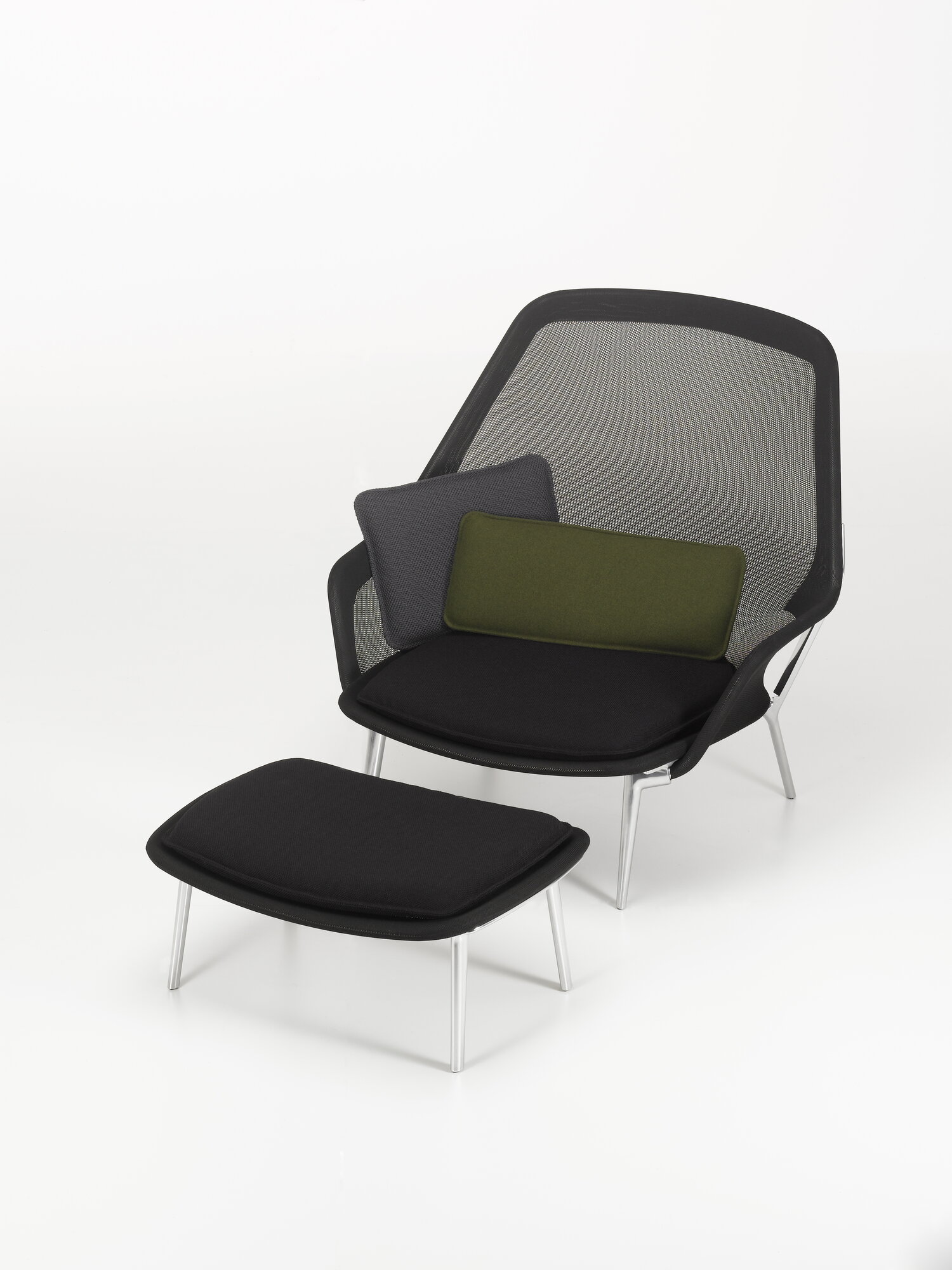 Vitra Slow Chair, black - aluminium | Finnish Design Shop