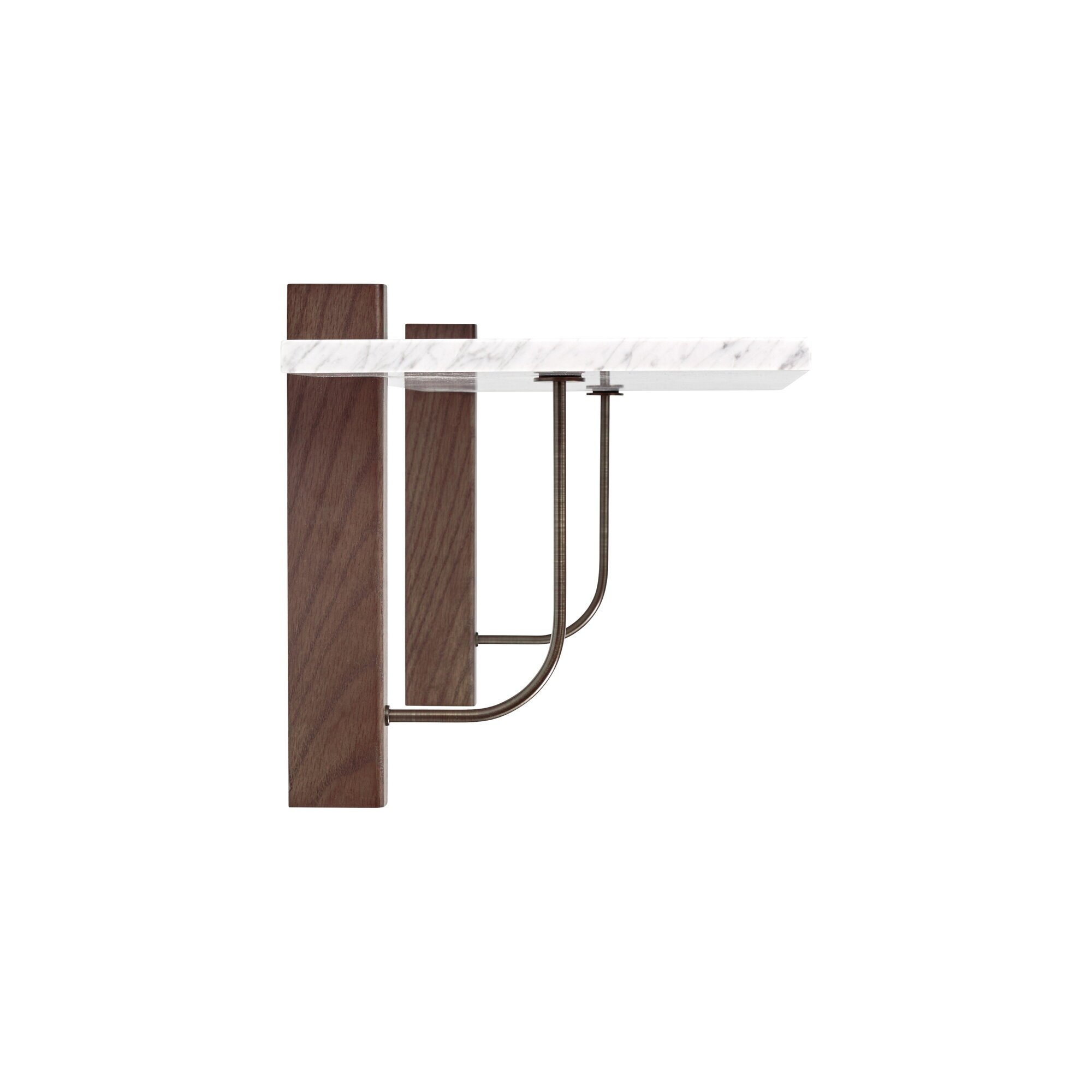 Audo Copenhagen Corbel shelf, large, dark stained oak - Carrara marble ...