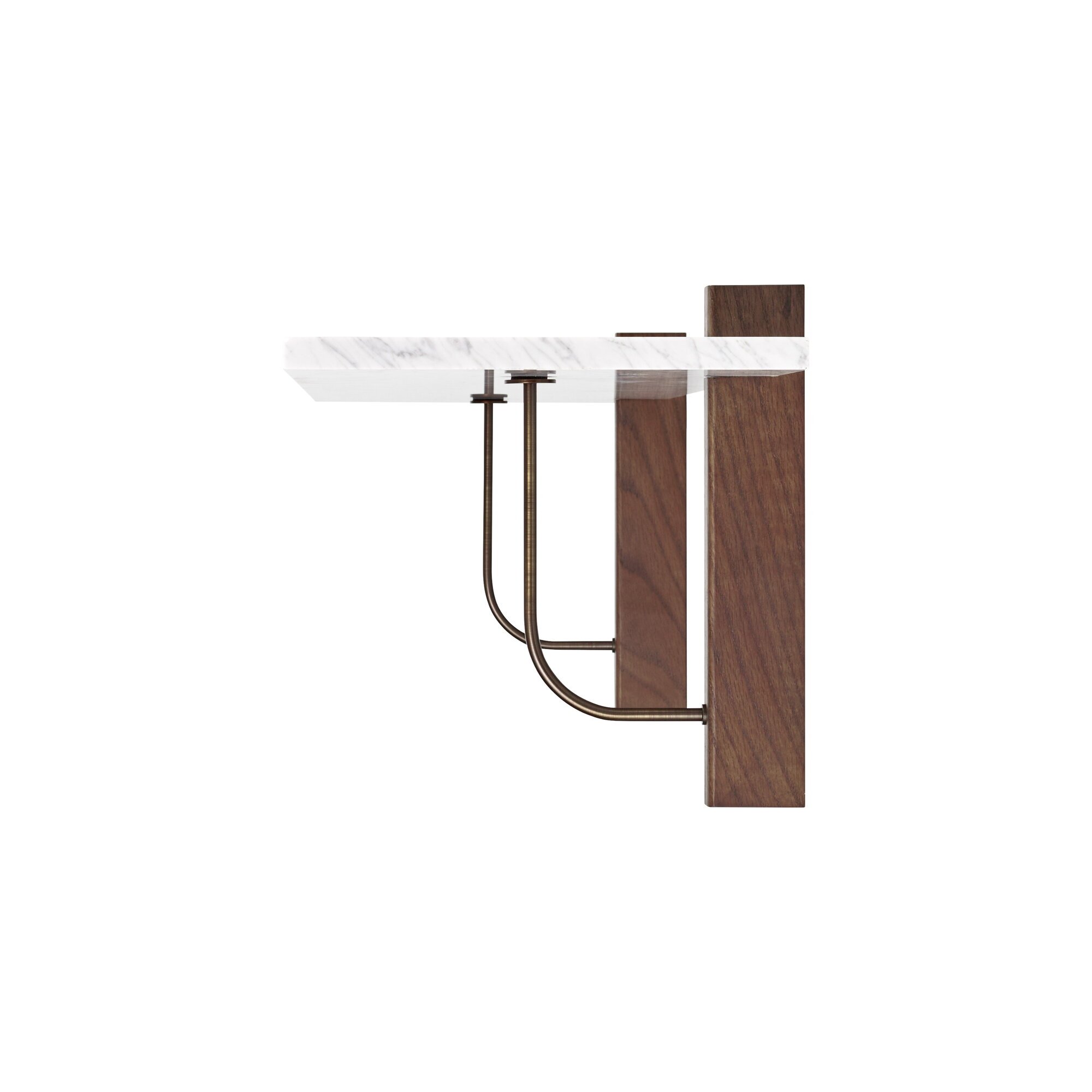 Audo Copenhagen Corbel shelf, large, dark stained oak - Carrara marble ...