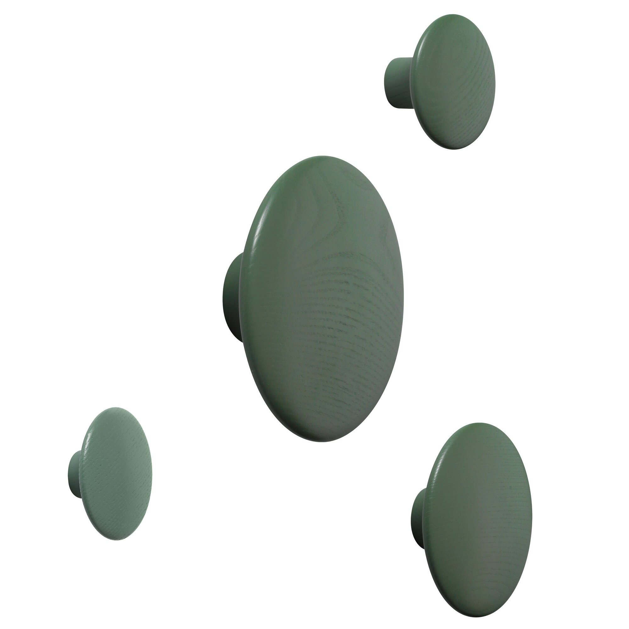Muuto Dots Wood coat hook, dusty green | Finnish Design Shop