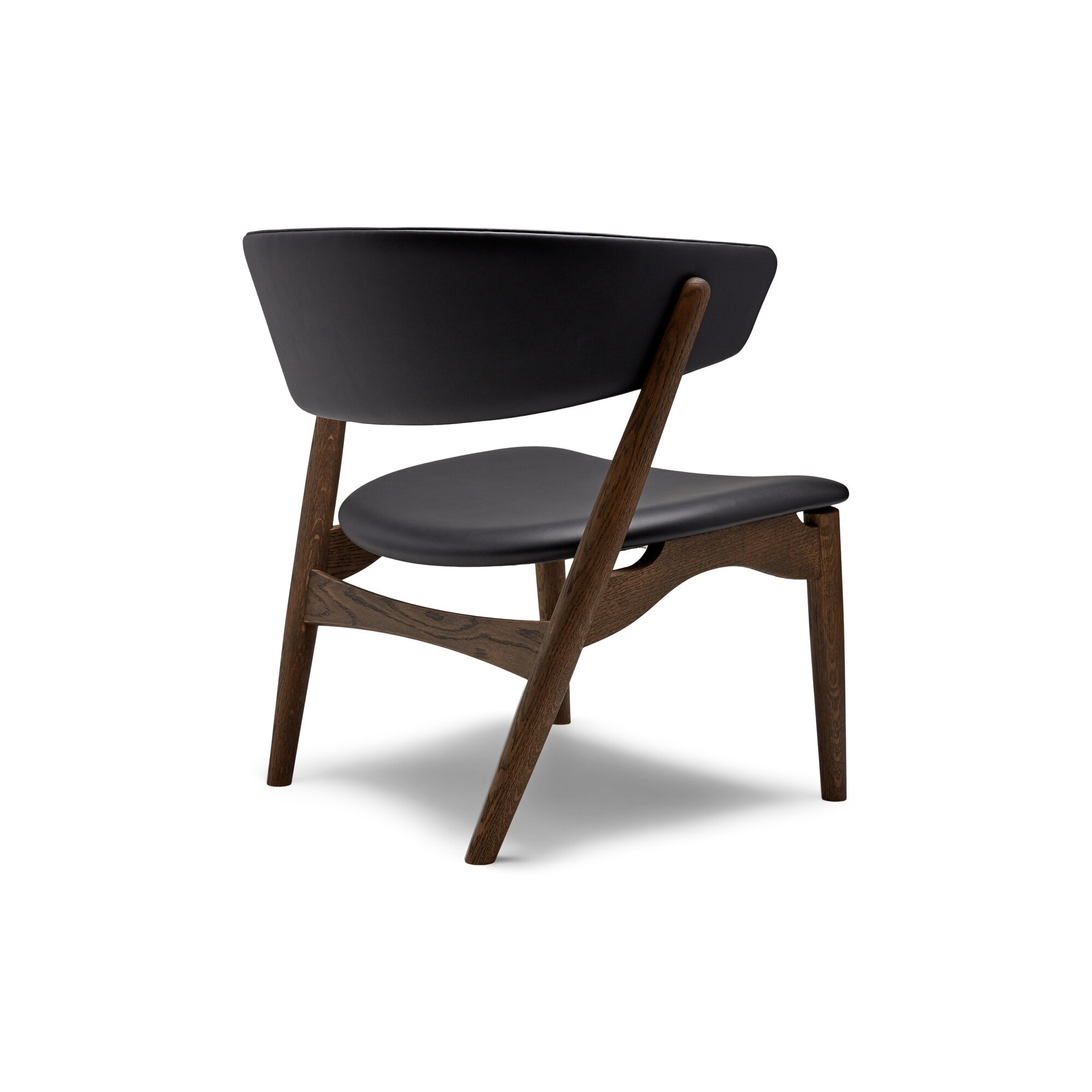 Sibast No 7 Lounge chair, fully upholstered, dark oiled oak - black lea ...