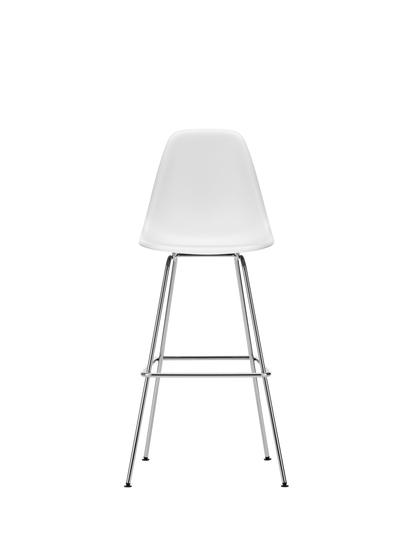 Vitra Eames Plastic Stool, high, cotton white RE - chrome | Finnish ...