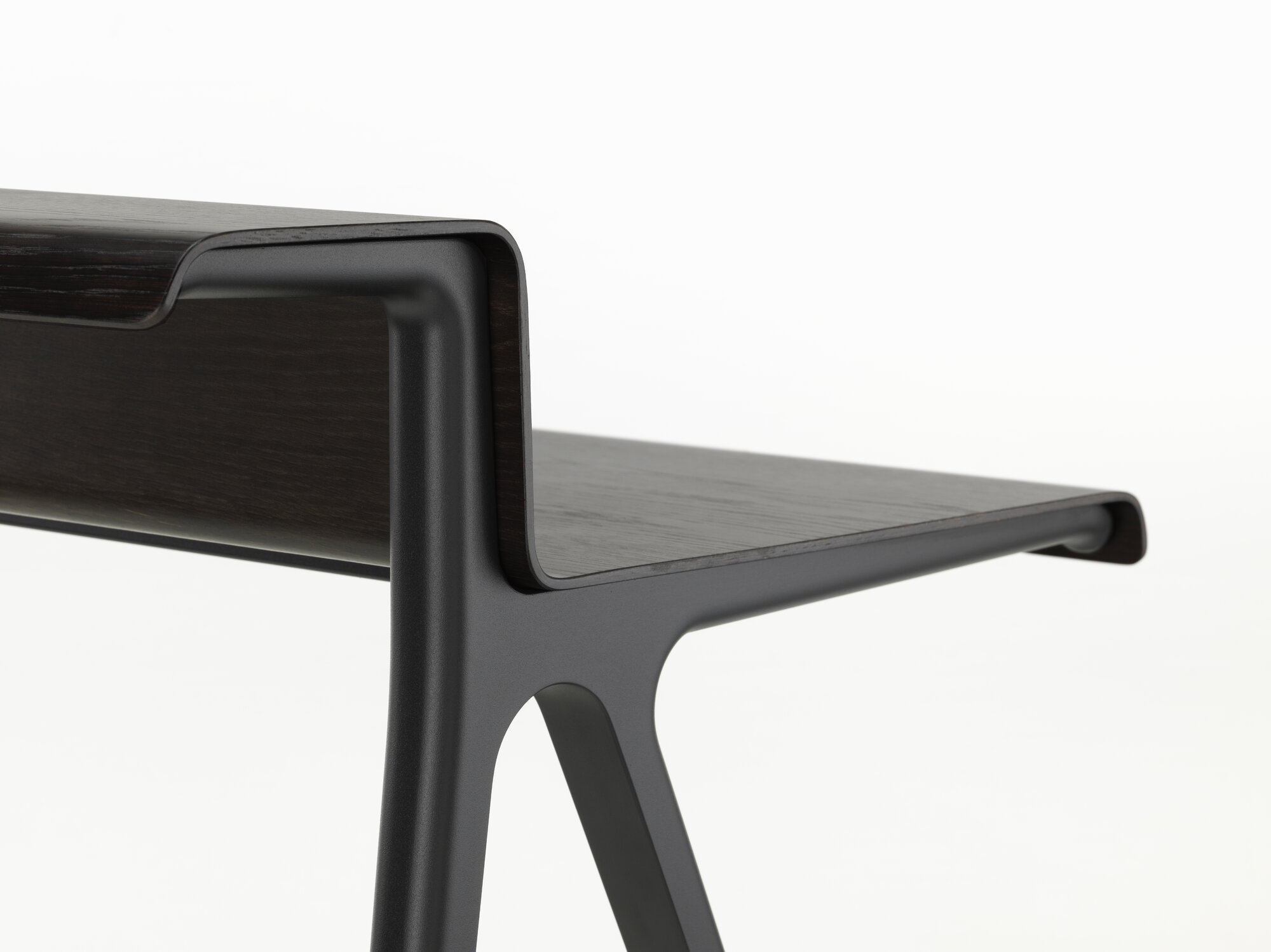 Vitra Courier desk, dark varnish oak veneer - deep black | Finnish ...