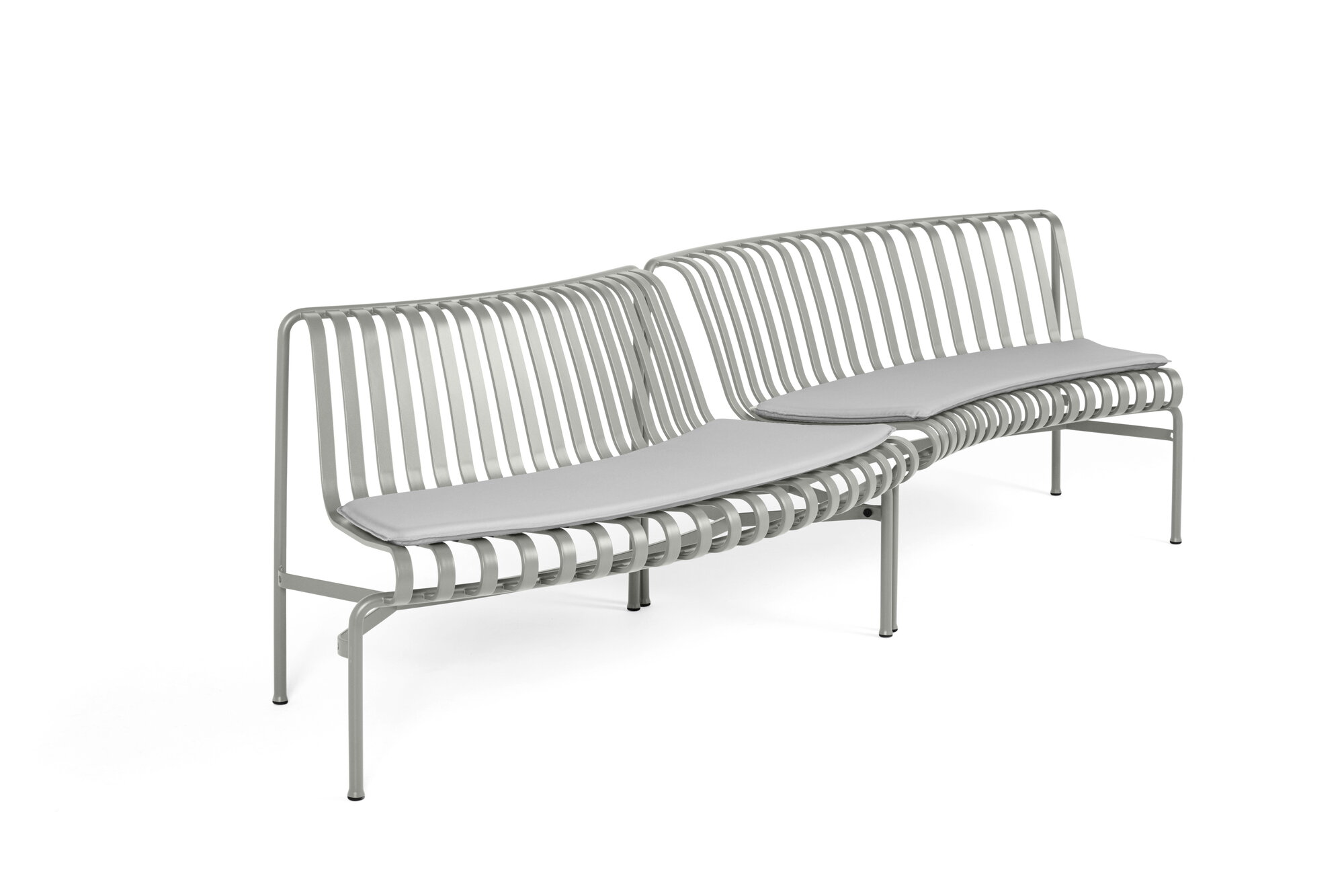 HAY Palissade Park dining bench, in-out, set of 2, sky grey | Finnish ...