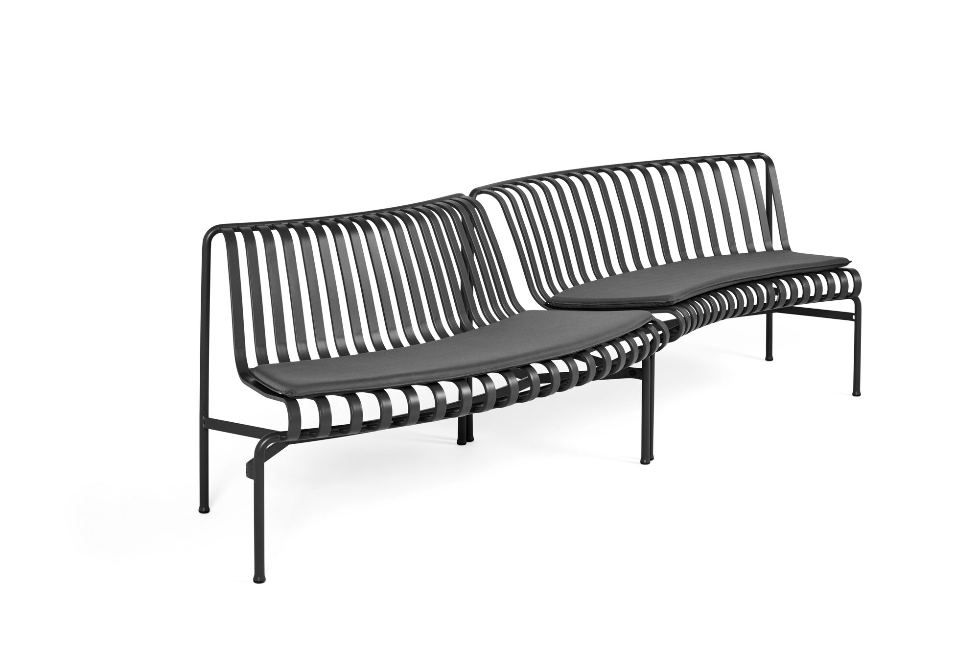 HAY Palissade Park dining bench, in-out, set of 2, anthracite | Finnish ...