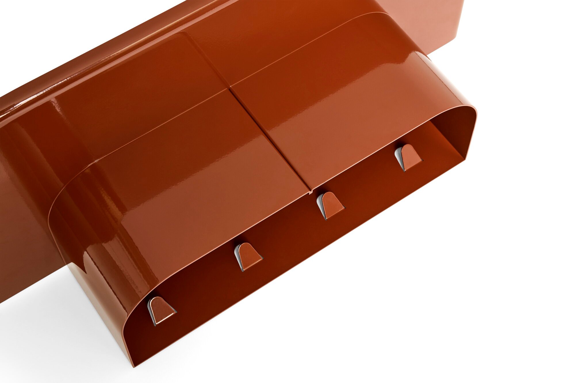 HAY Korpus shelf M, 4 hooks, brick red | Finnish Design Shop