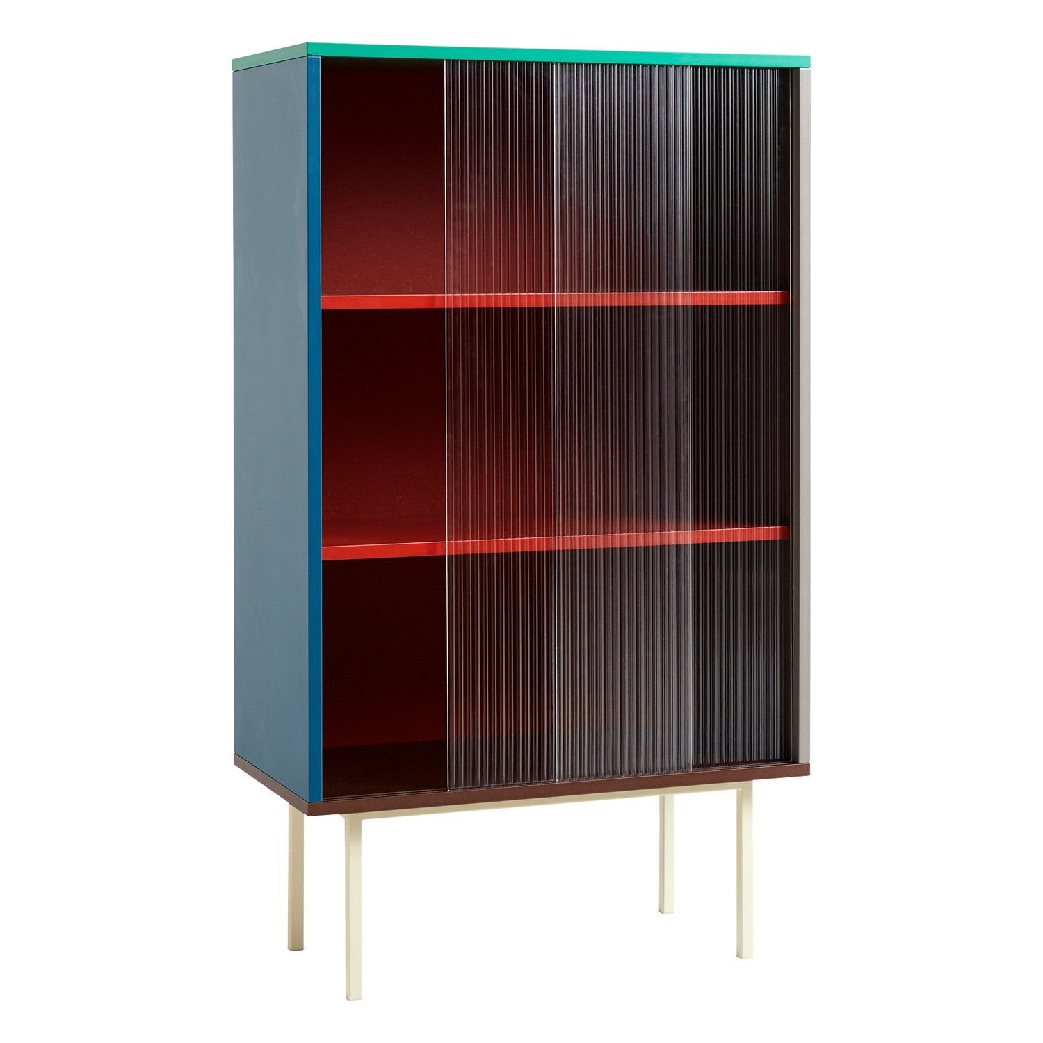 HAY Colour Cabinet w/ glass doors, tall, multicolour | Finnish Design Shop