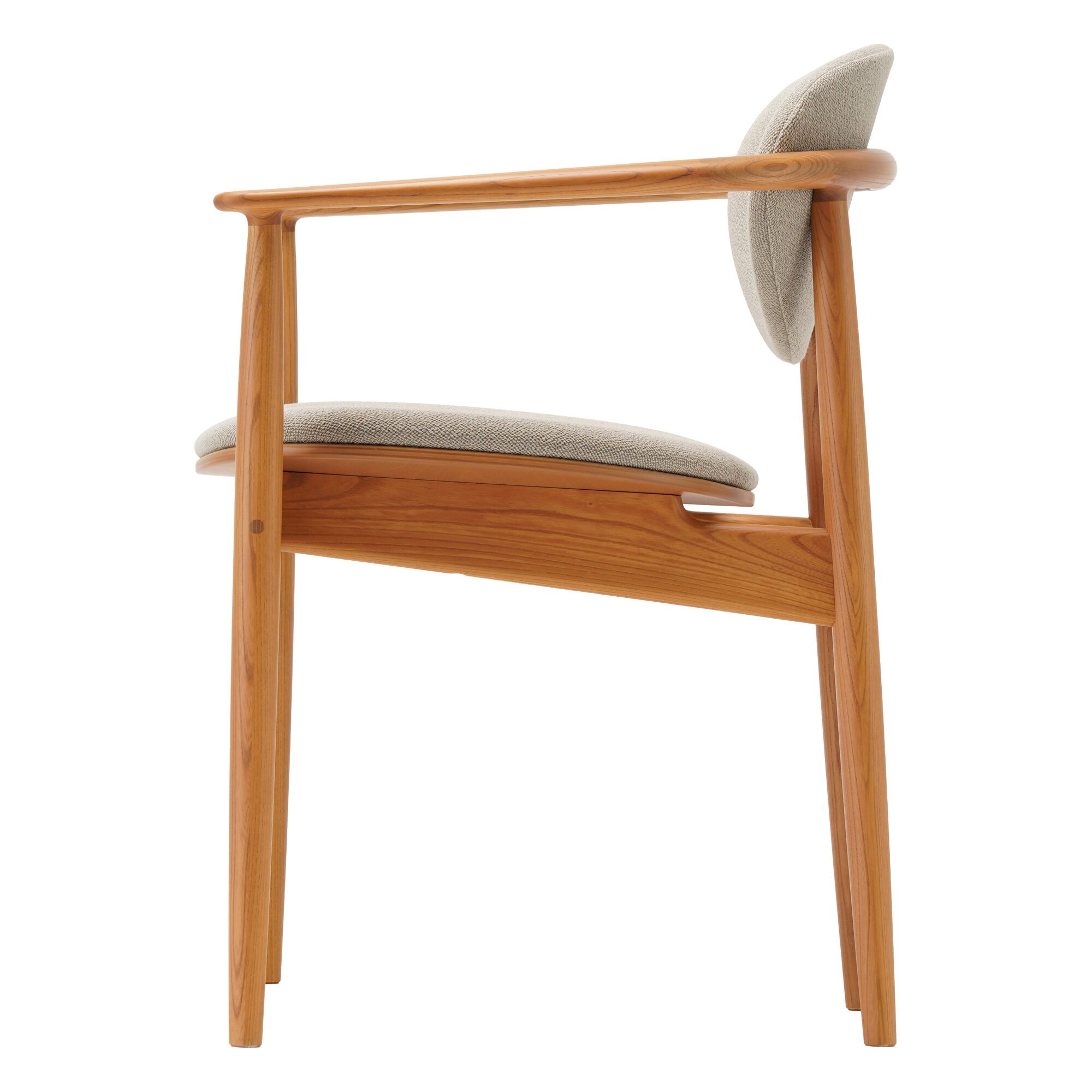 Karimoku Case A-DC04 dining chair, lacquered Keyaki Brown - greige ...