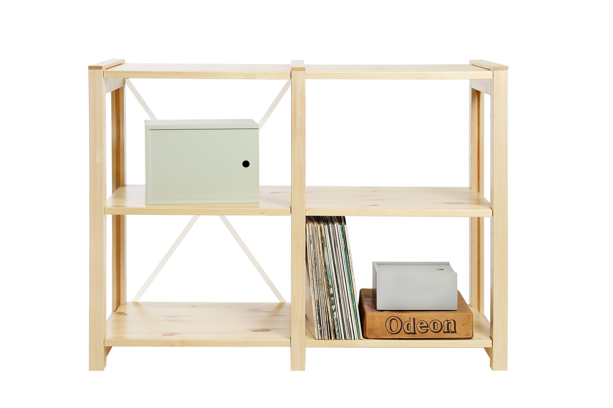 Lundia Classic open shelf, LP record shelf, natural | Finnish Design Shop